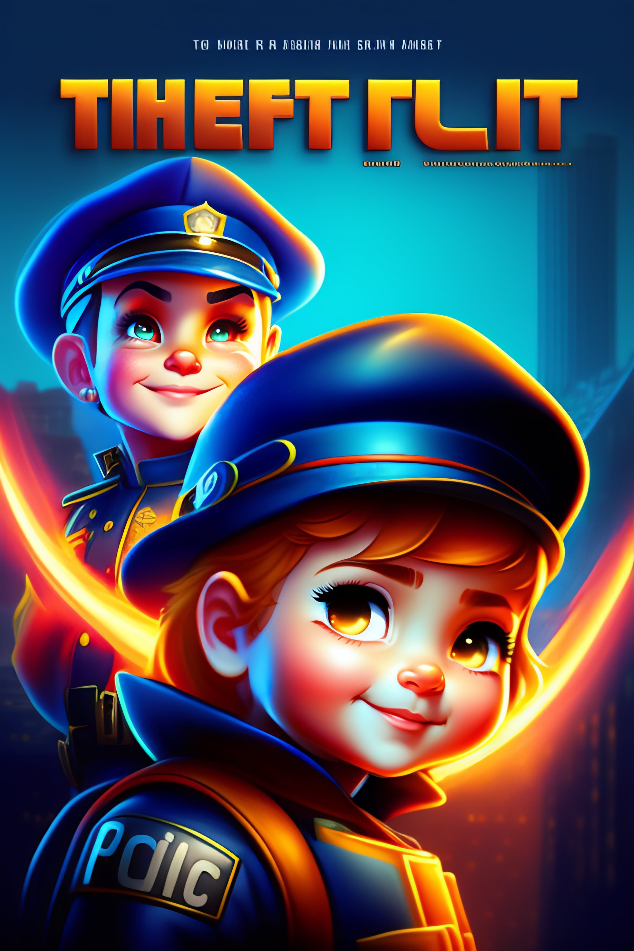 Lexica - Thief and police book cover child drawing art 4k cartoon vectorel