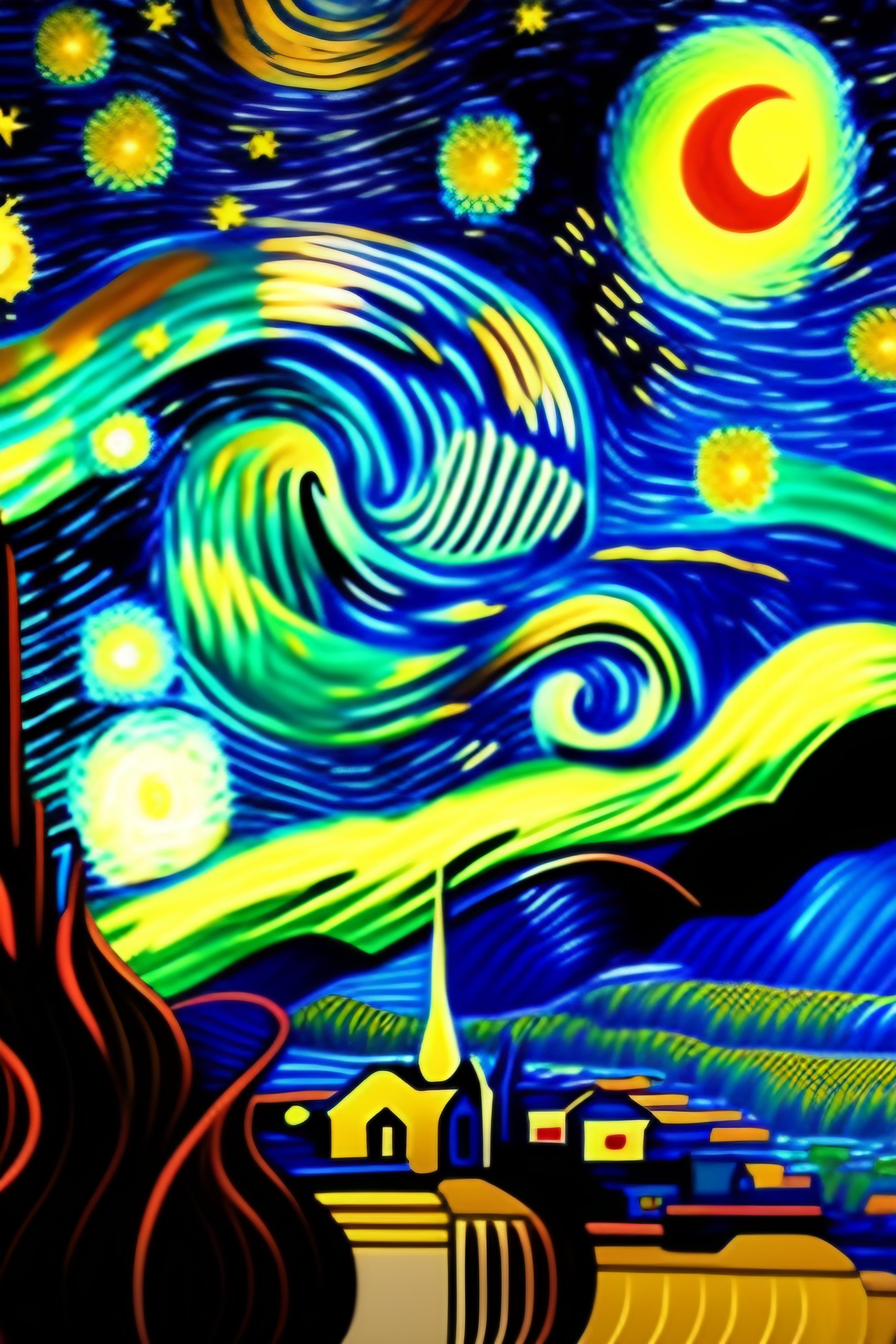 Lexica - The super nova in the style of The Starry Night Painting by ...