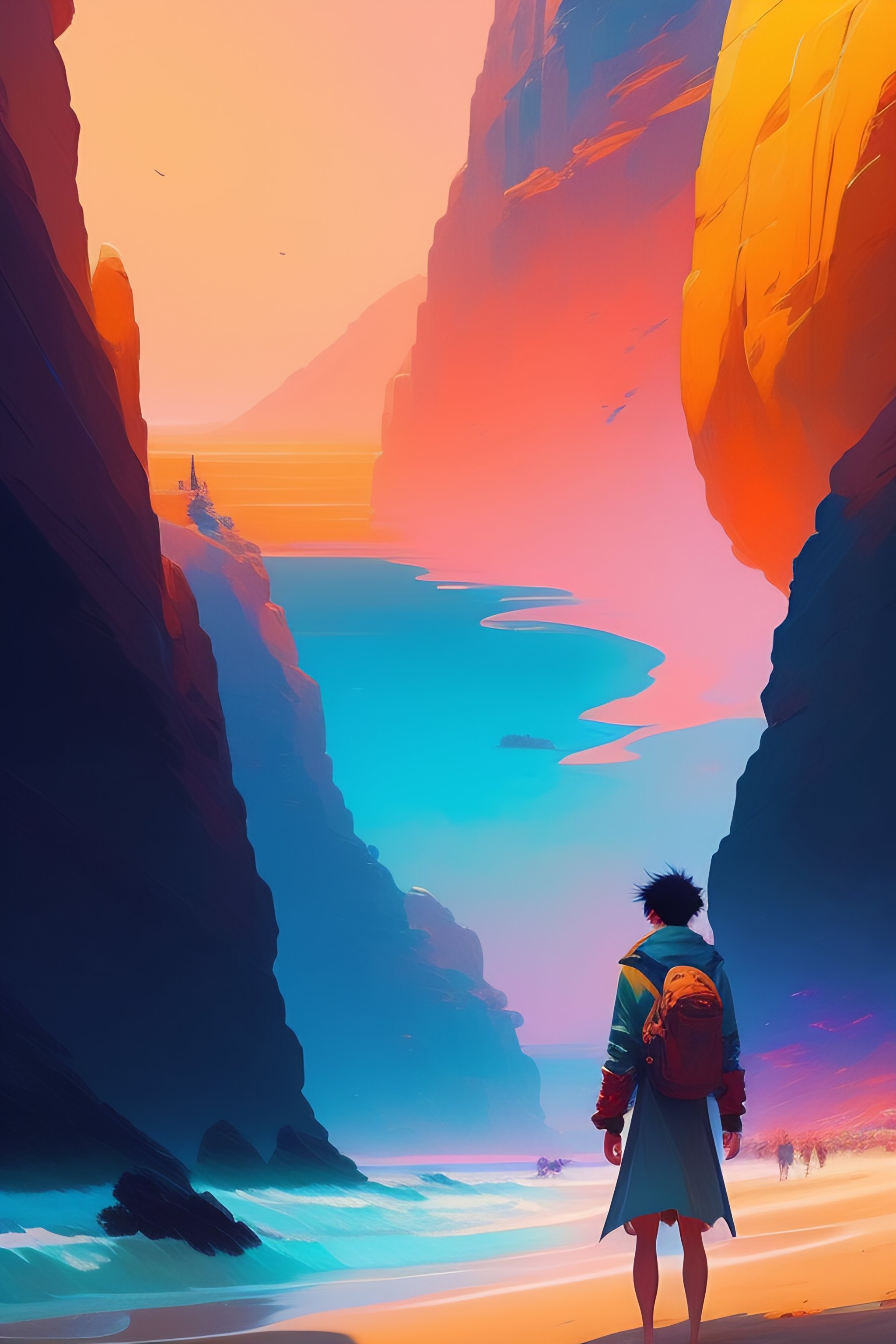 Lexica - Beach colorful fireworks anime, intricate, sharp focus ...