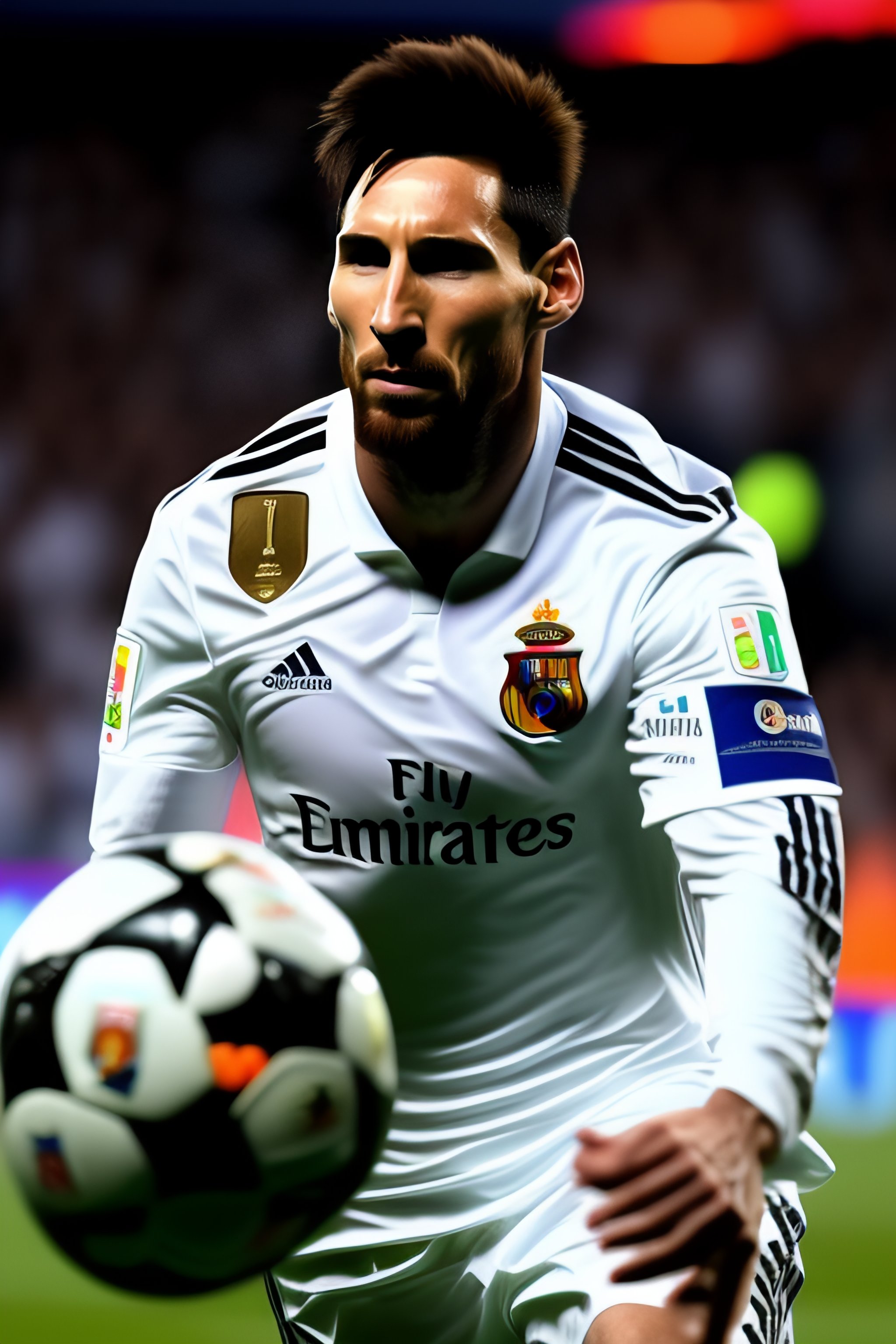 Lexica - Lionel Messi dressed as Real Madrid