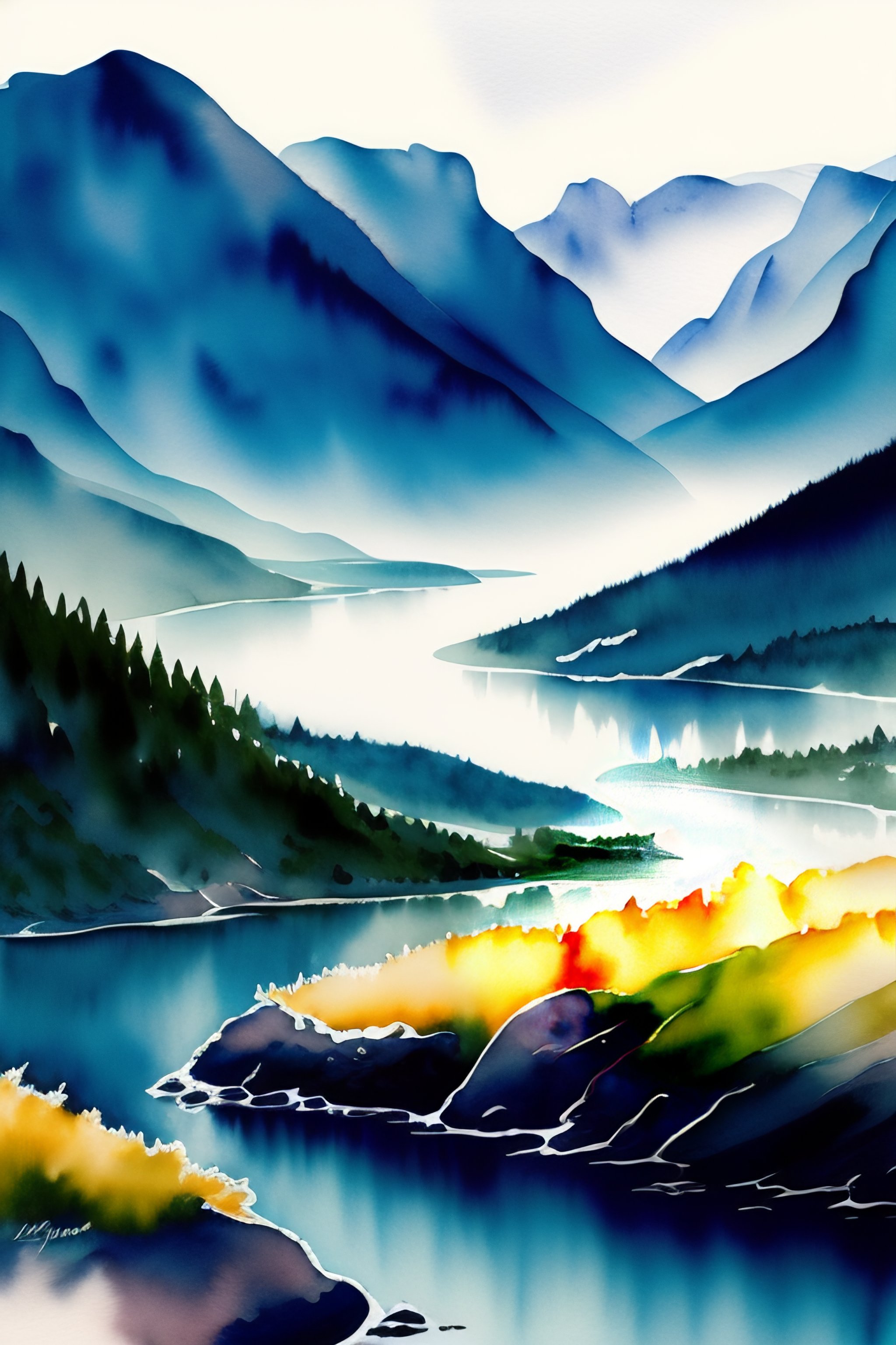 Lexica - Detailed and sharp focus watercolor and india ink painting ...