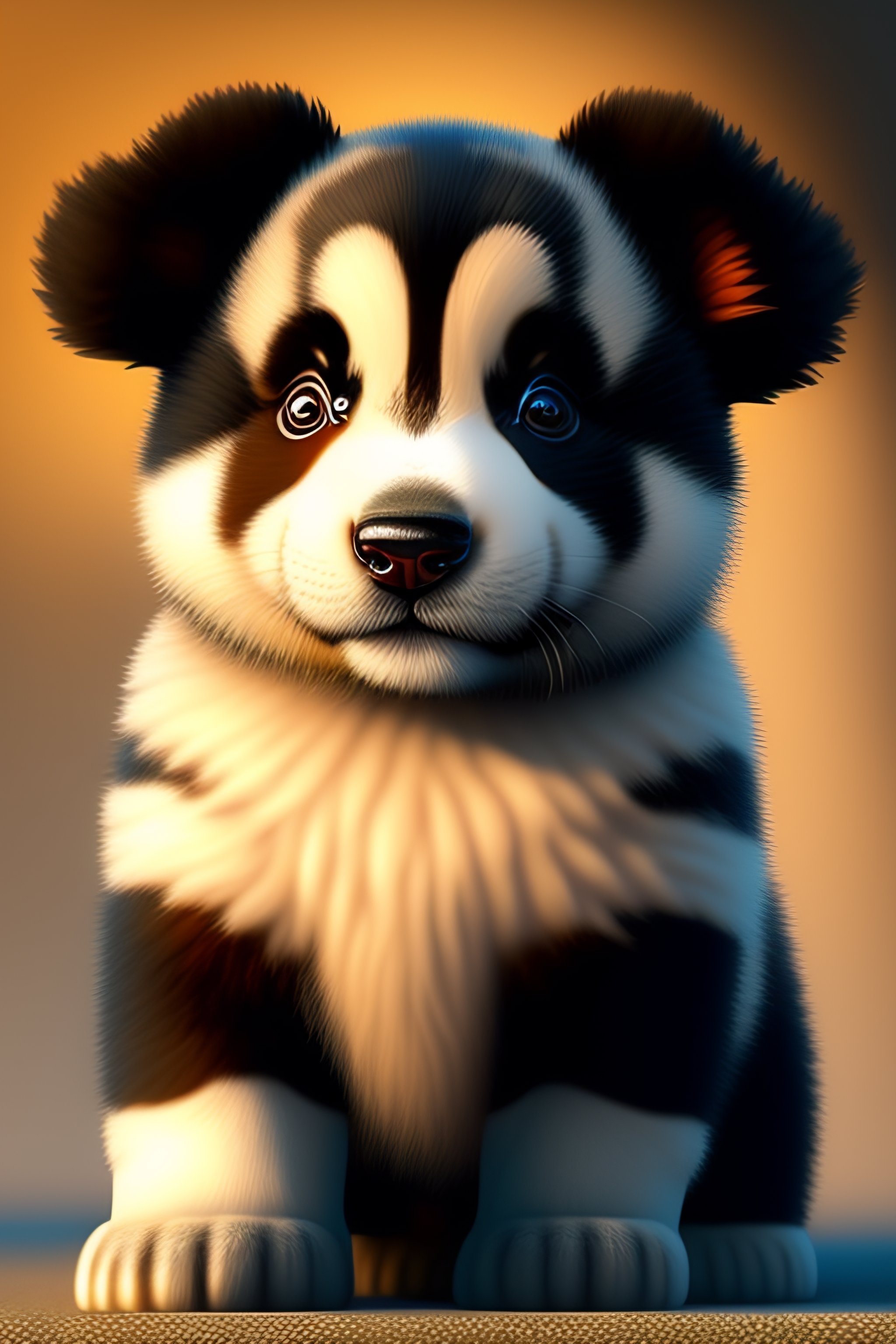 Lexica - Mix of a panda and a furry cute puppy bengal tiger