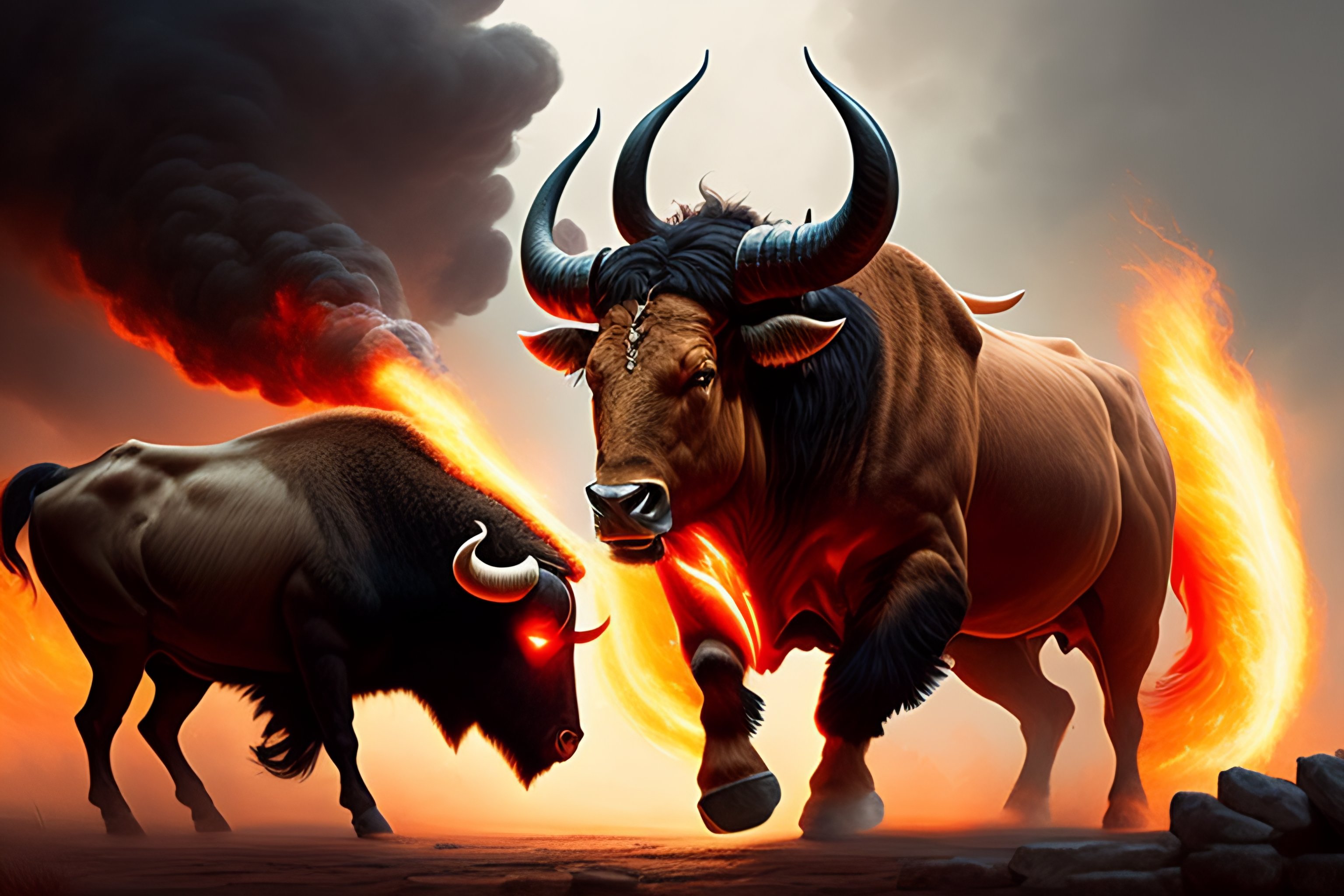 Lexica - A spartan gladiator fighting a charging longhorns buffalo ...