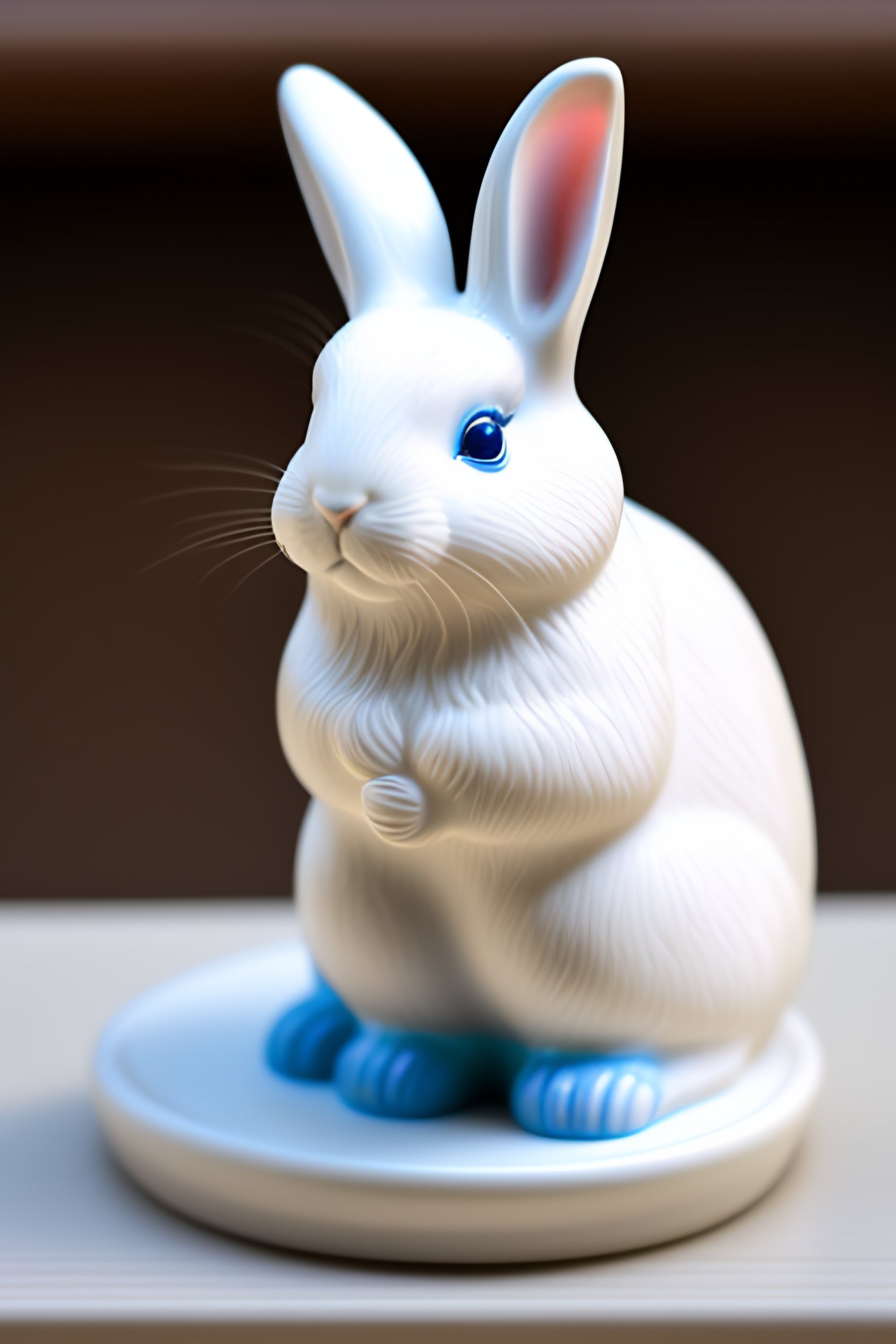 Lexica - Porcelain statue of a cute rabbit. Fine intricate details ...