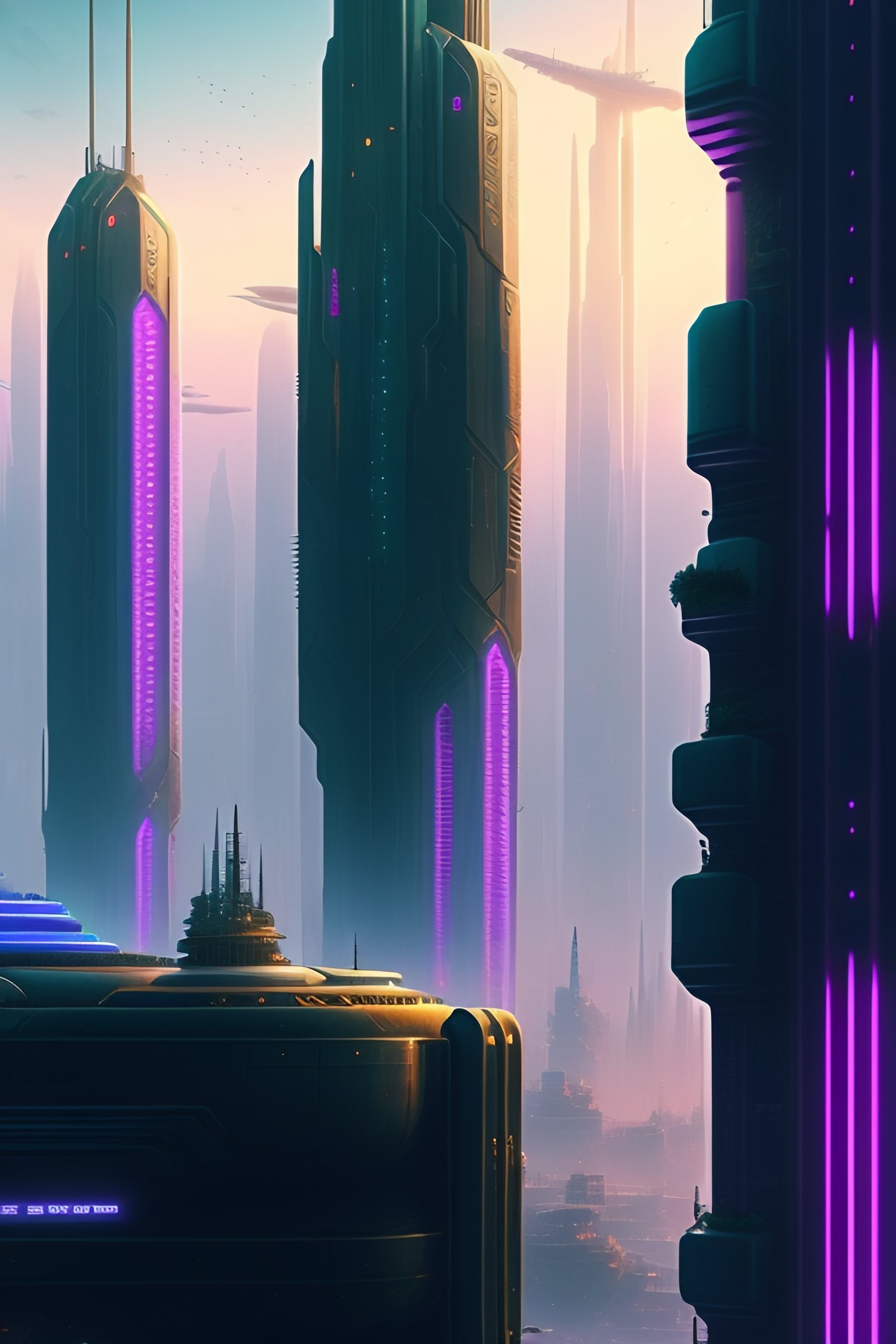 Lexica - Cyberpunk city high detail