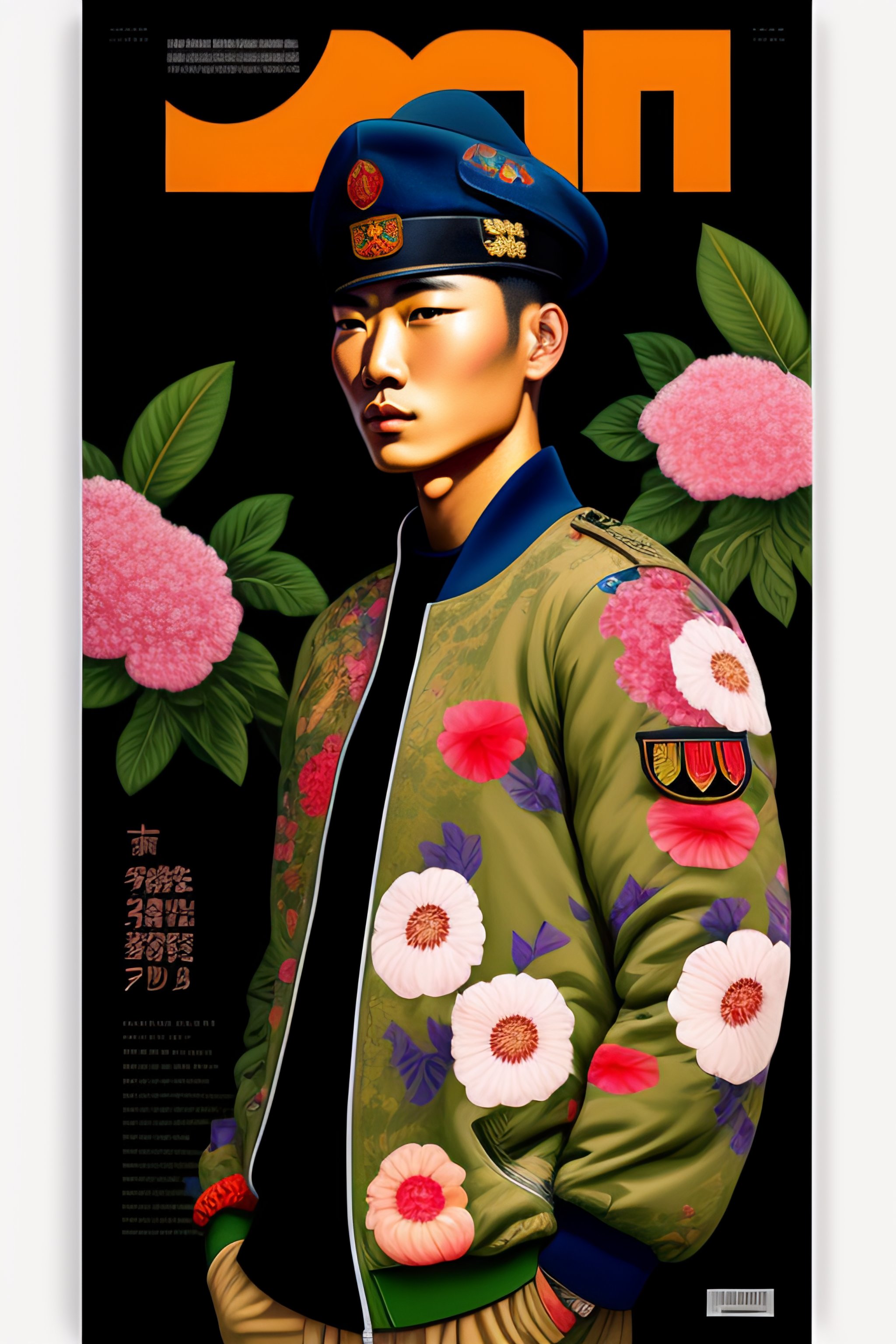 Lexica - Magazine cover poster, upper portrait of male soldier wearing ...