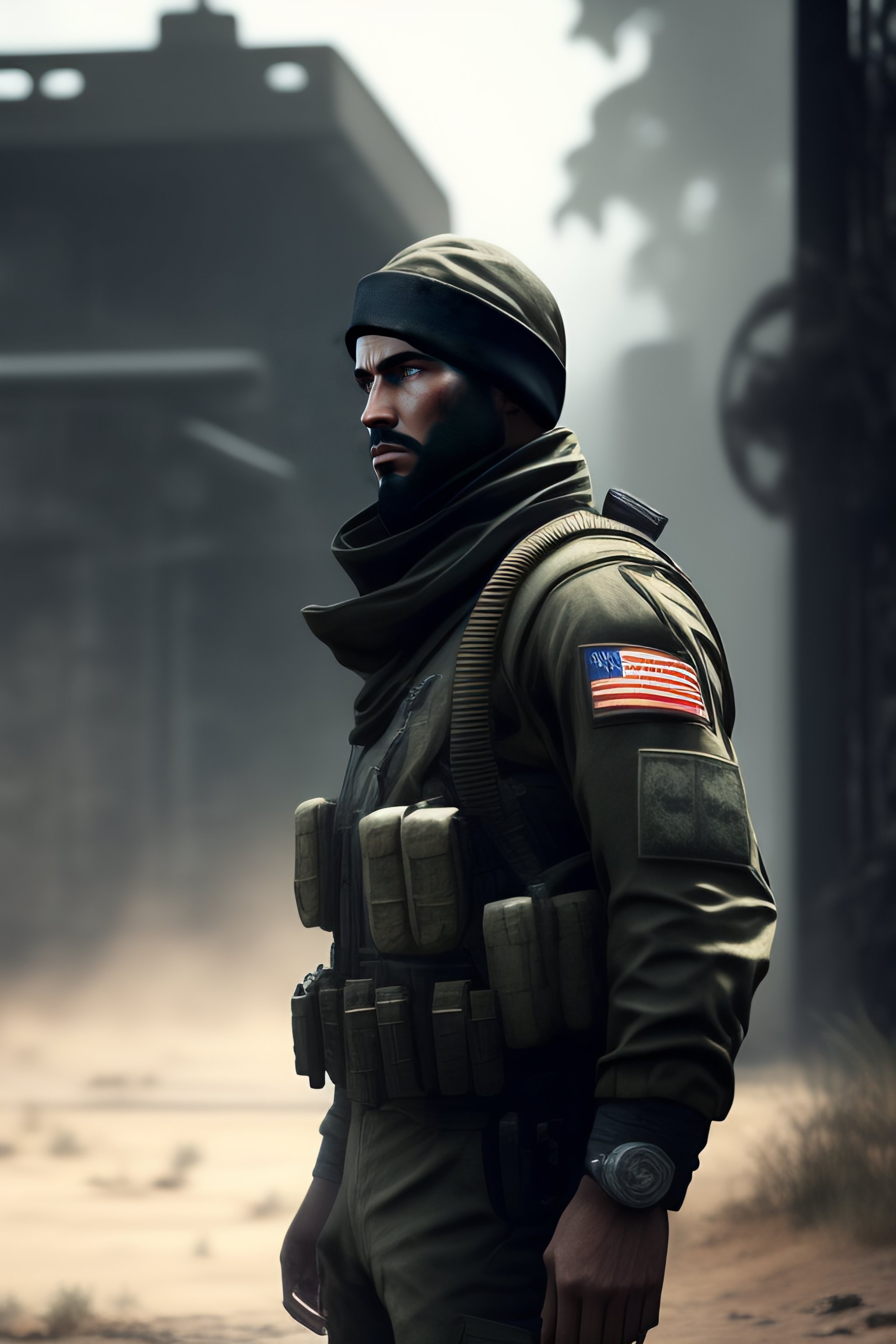 Lexica - Soldier on model of Logan in call of duty Ghost, realis