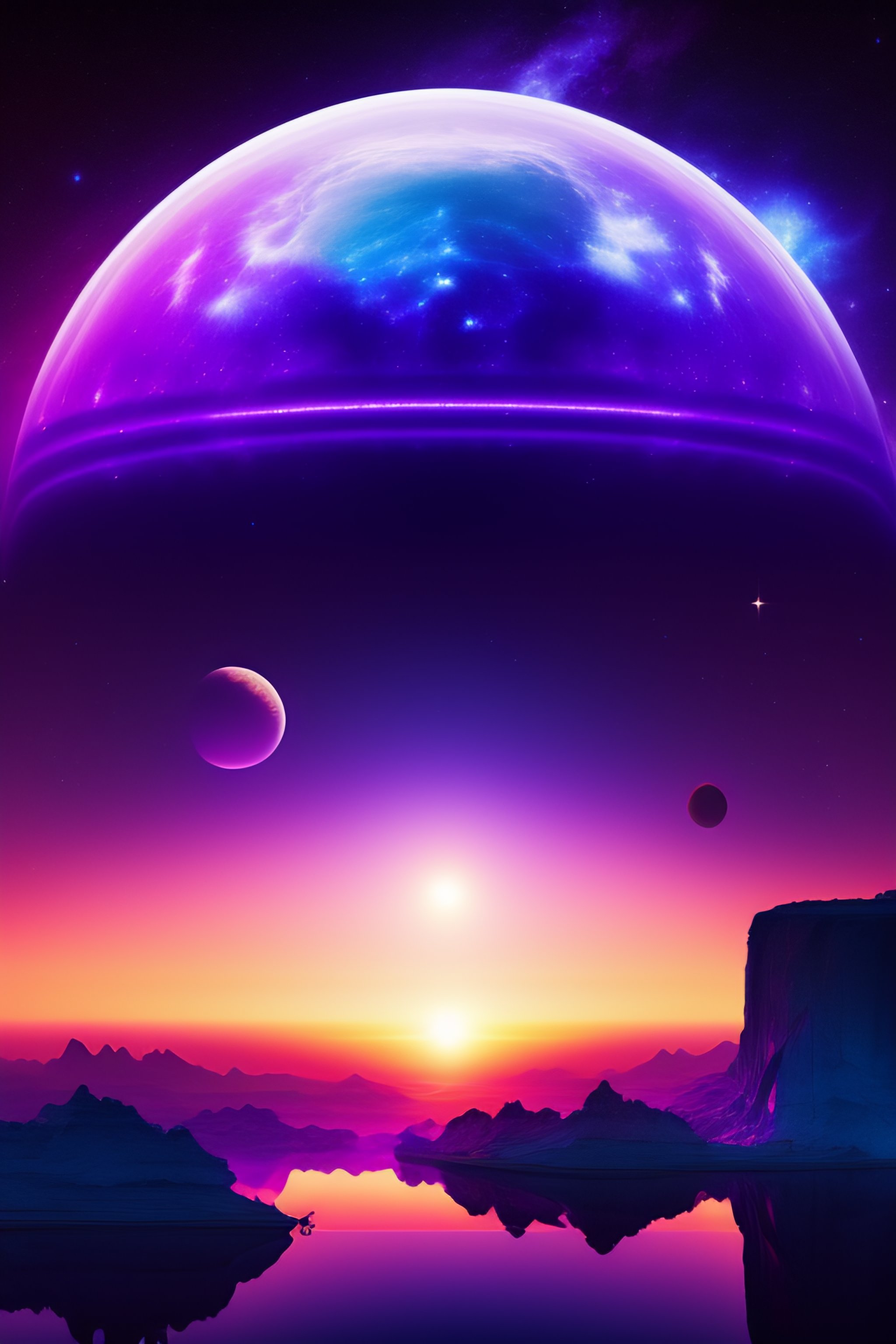 Lexica - A fantastic space scene, in a magnificent planet, detectives ...