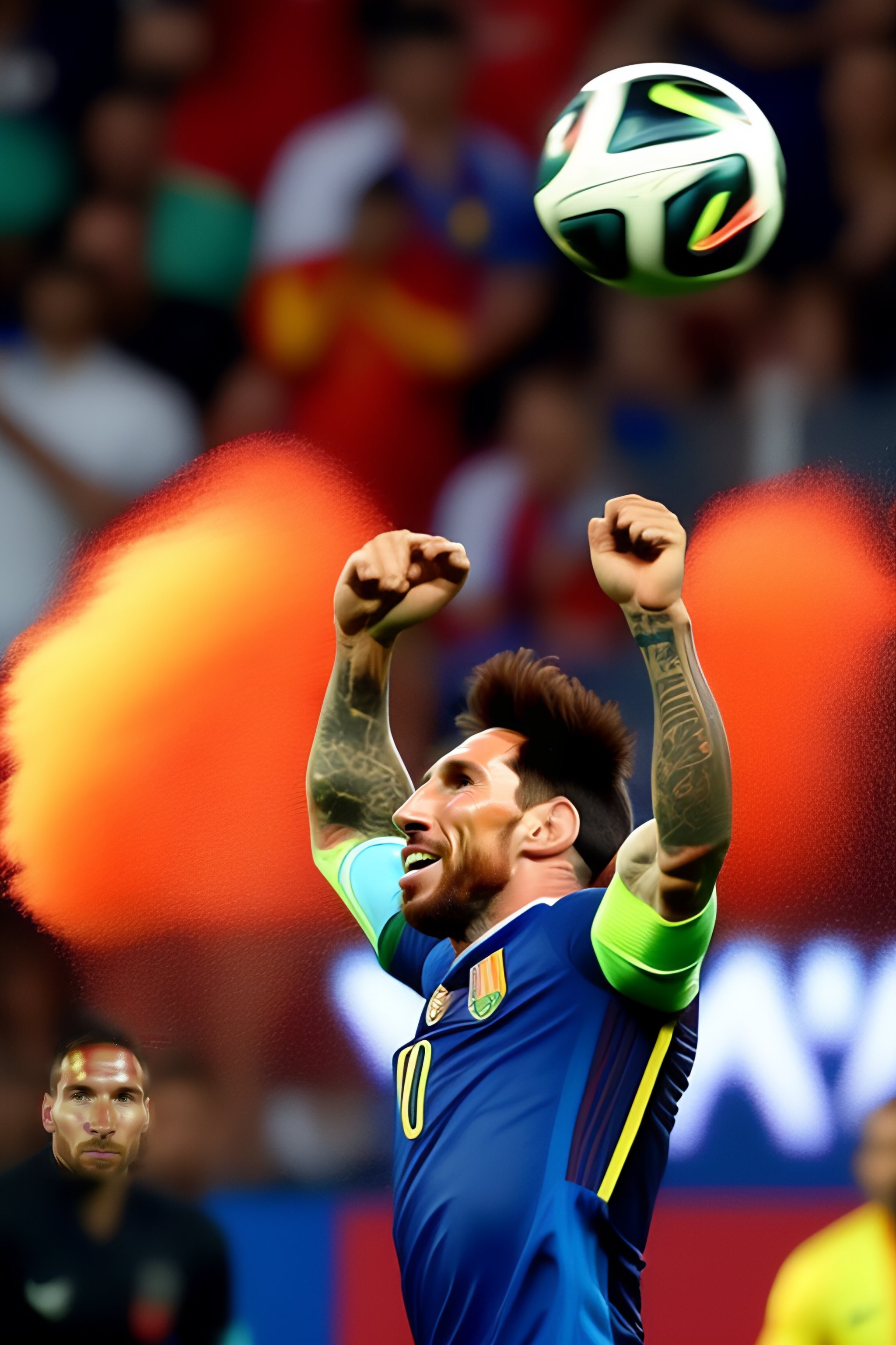 Lexica - Lionel Messi lifting up the fifa world cup