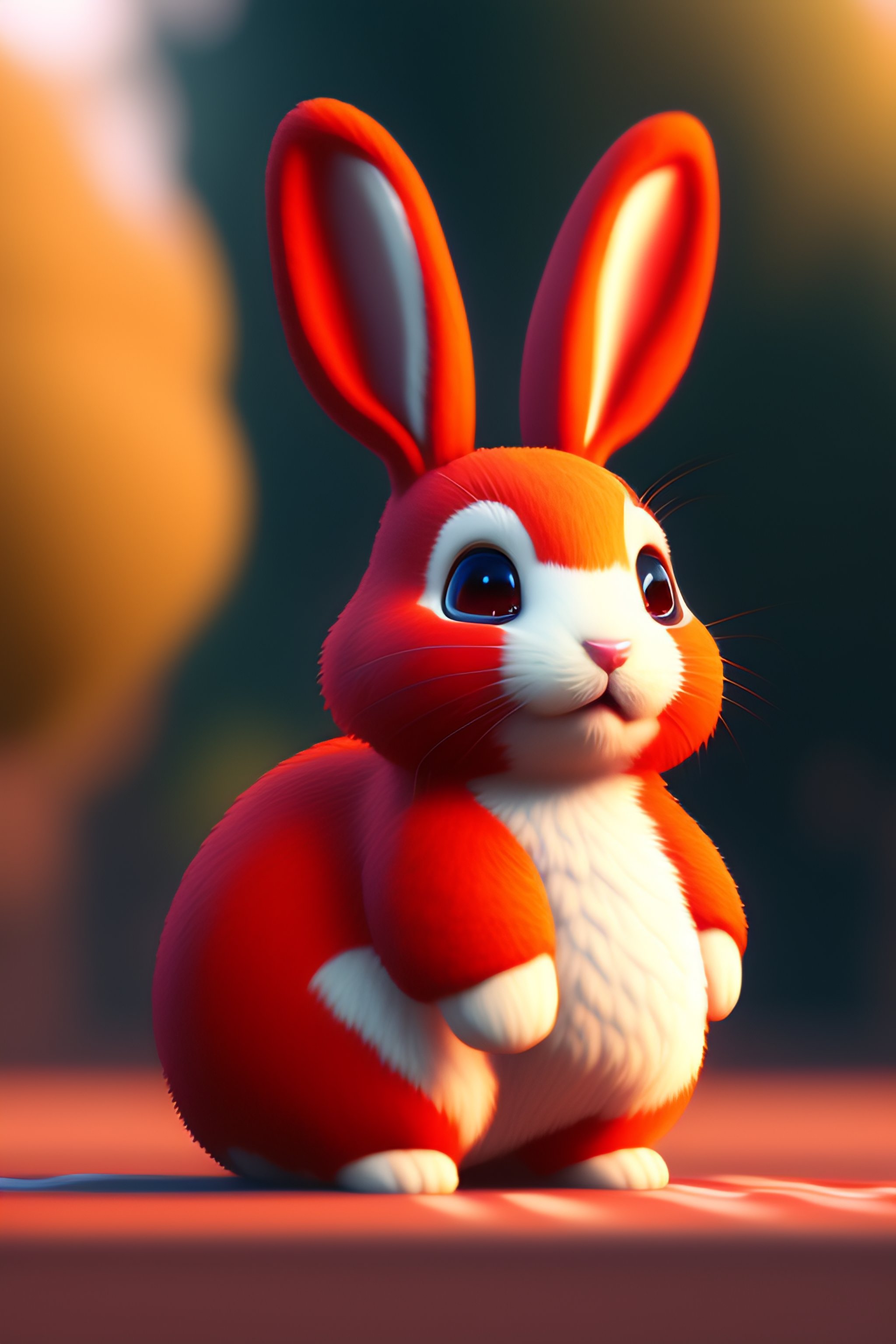 Lexica - Cute adorable little furry bunny waving at me and happy ...