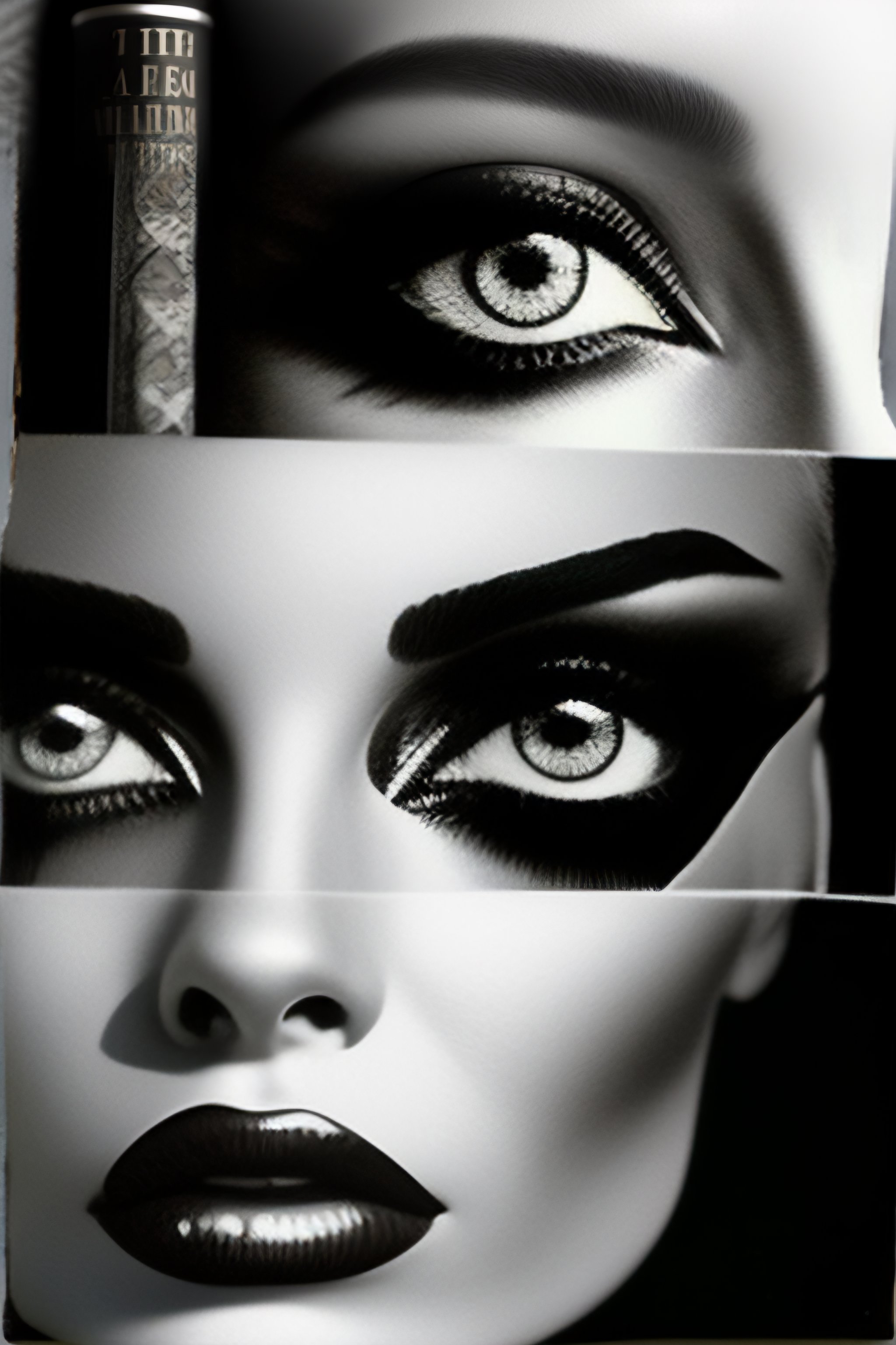 Lexica - A high quality black-and-white digital collage of realistic ...