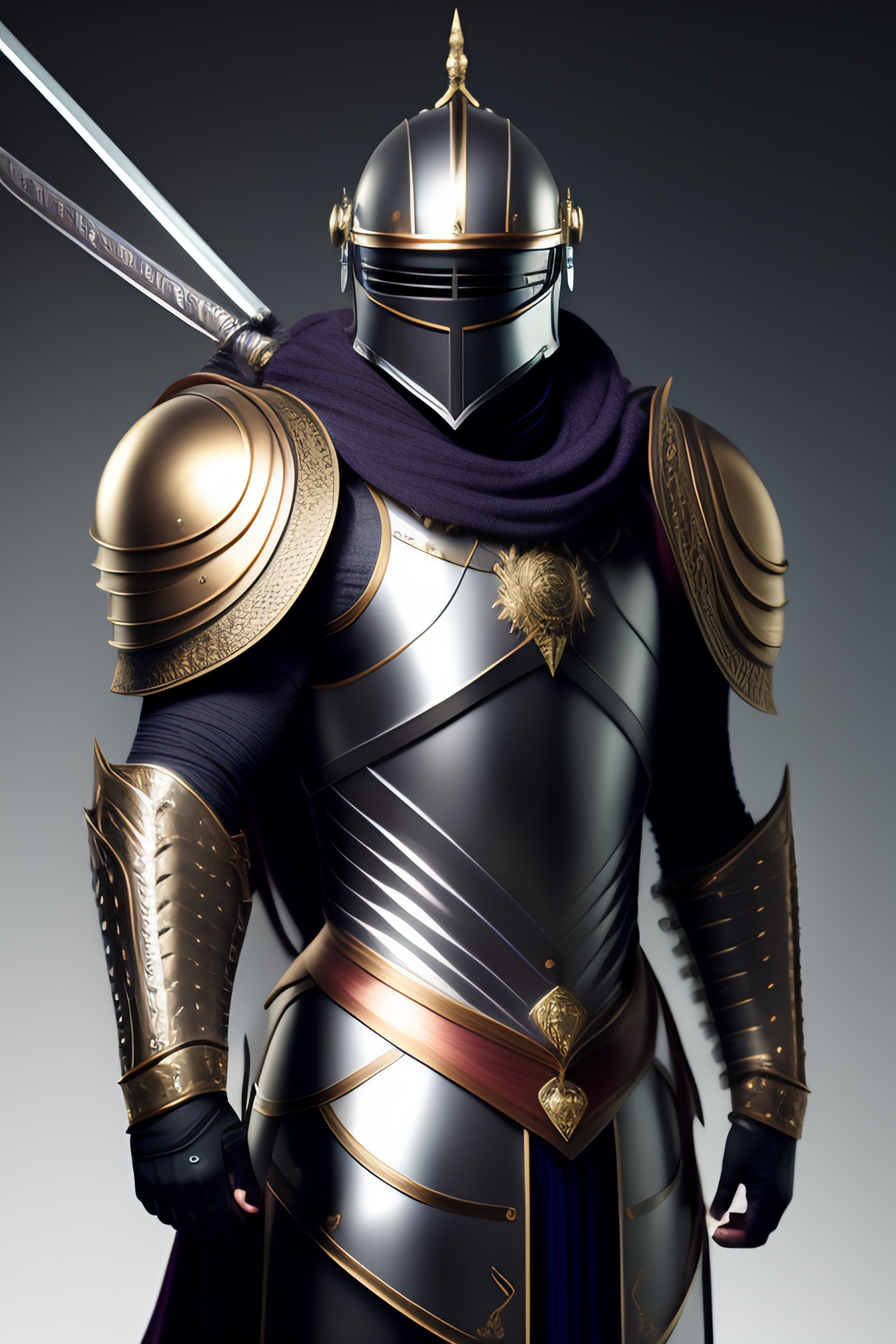 Lexica - Full body portrait of knight, sci fi, hyper realistic, in the ...