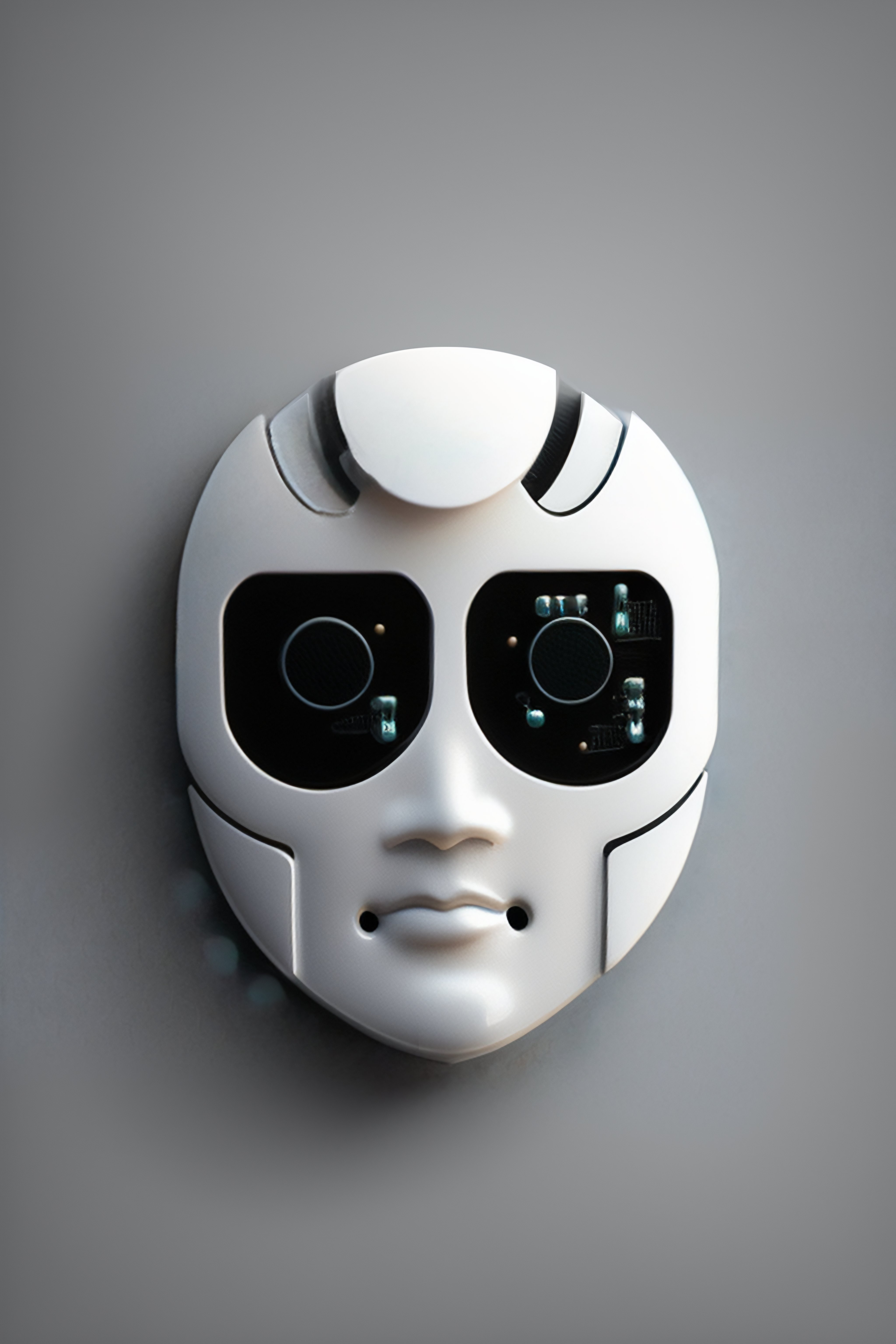 Lexica - Simple logo icon of a AI robot head made of PCB, chip, white ...