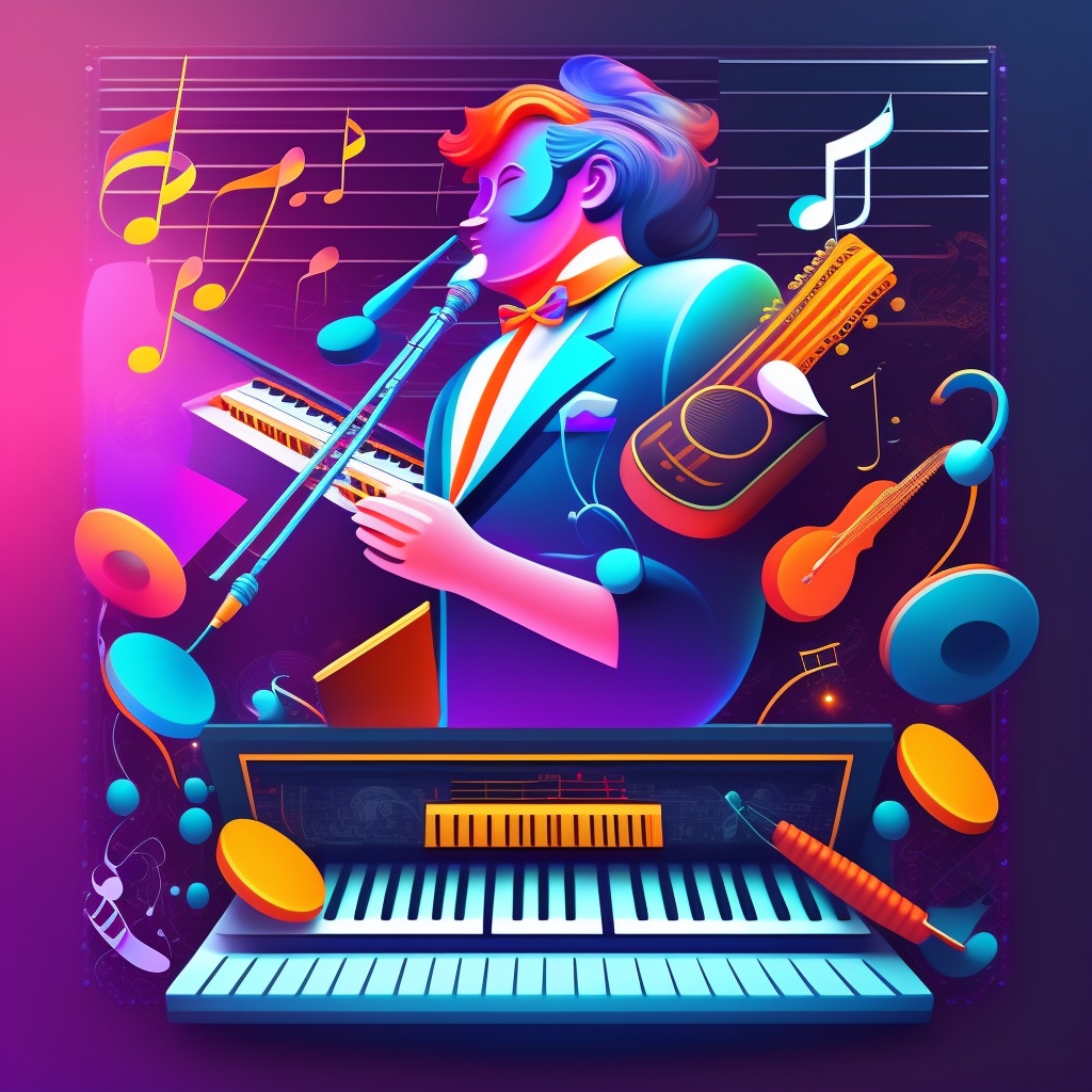 Lexica - A background depicting a musical scene, with musical ...