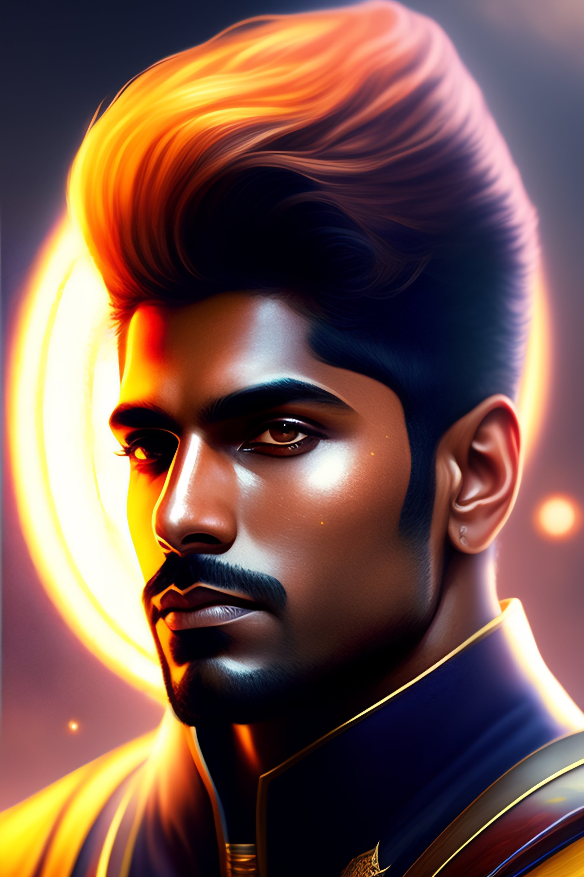 Lexica - Portrait of a Aditya Karikalan, fantasy, front light, muscular ...