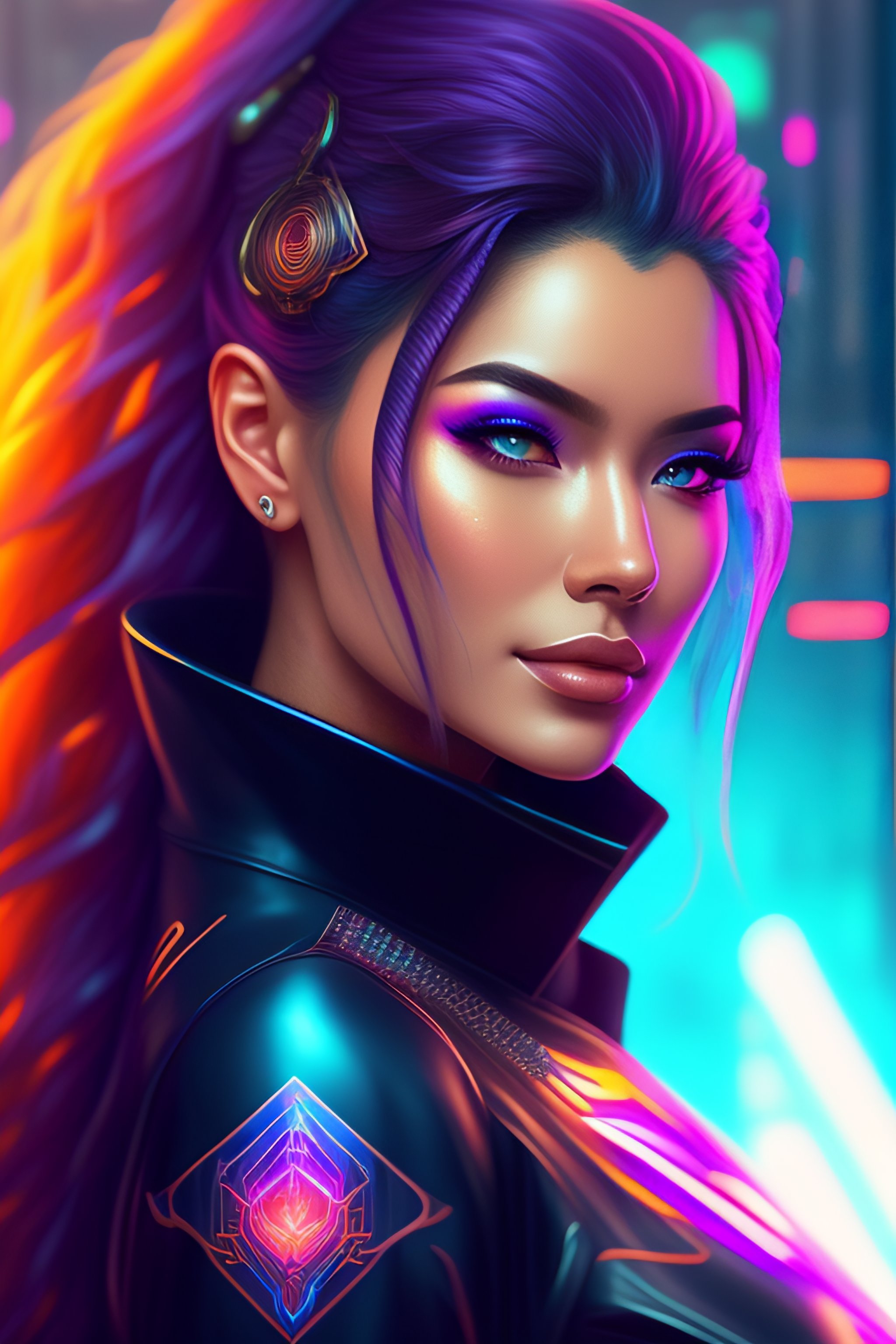 Lexica - Beautiful adult woman wearing netrunner clothing, extremely ...