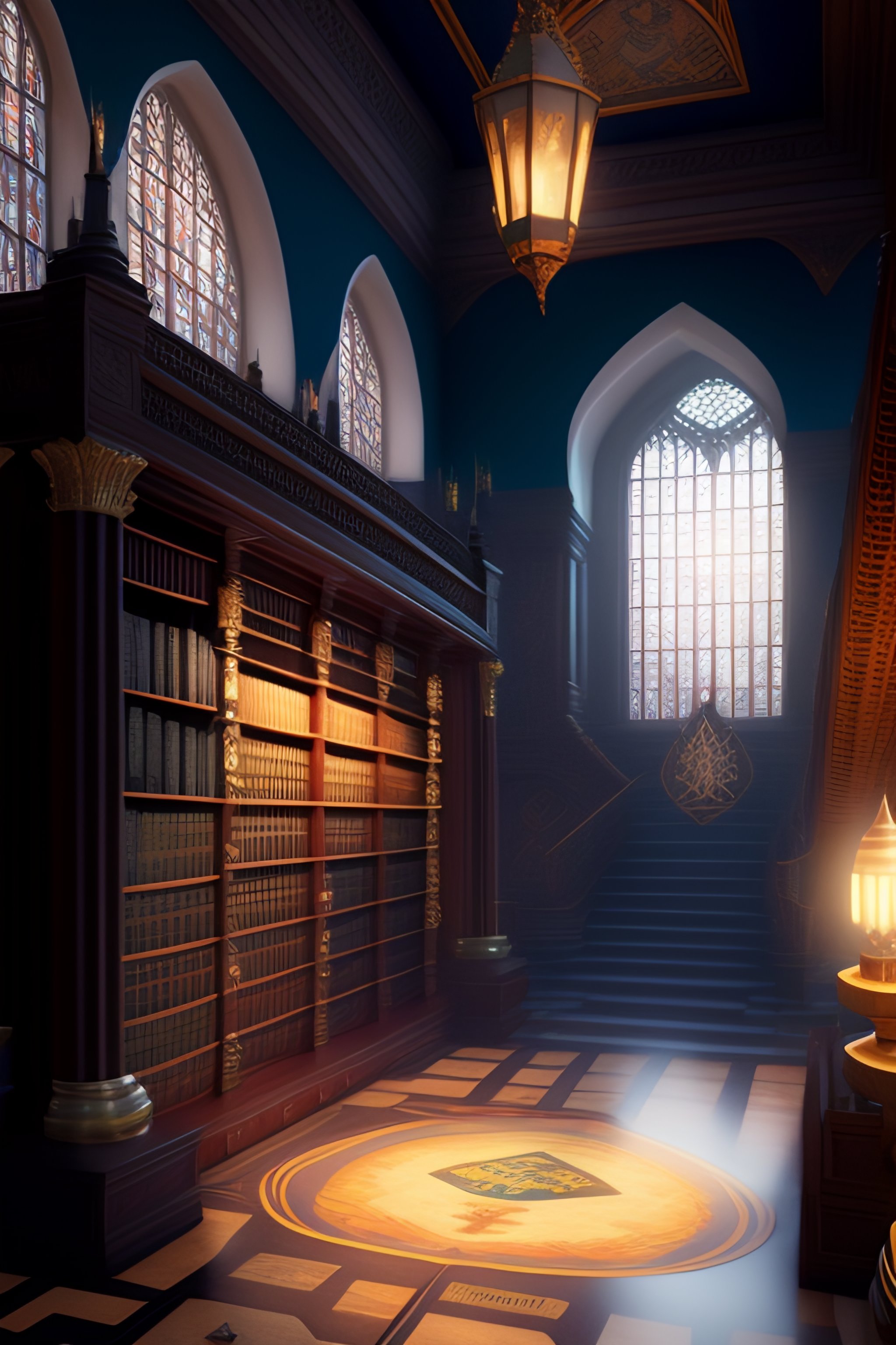 Lexica - Hogwarts school of witchcraft and wizardry library interior ...