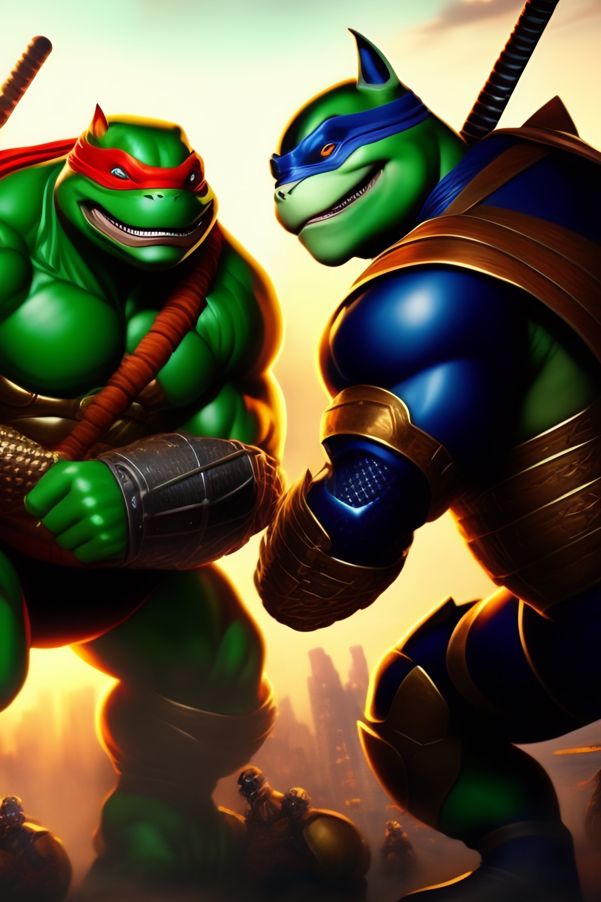 Lexica - Ninja turtles fighitng autobots