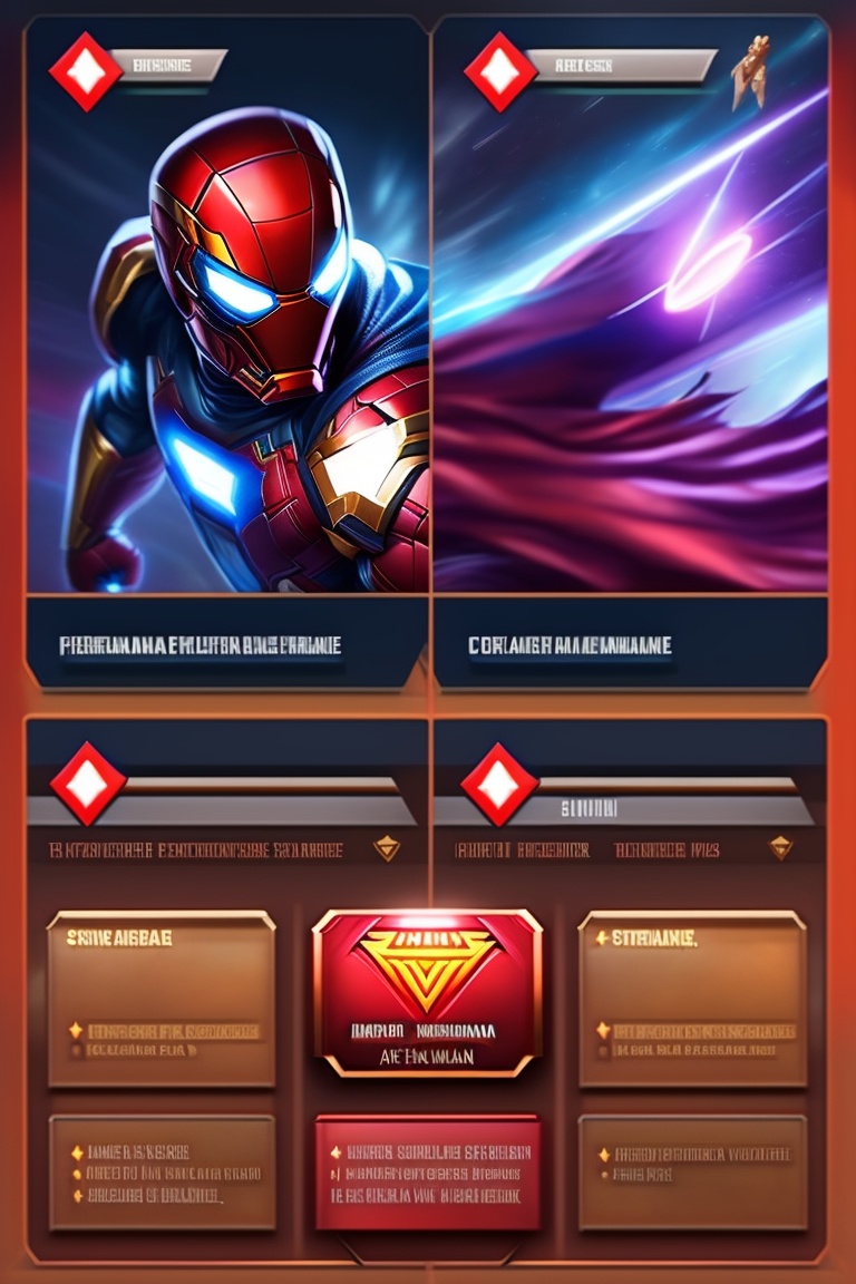 Lexica - Cards. Sure thing! Here are 5 examples of hero cards and their ...