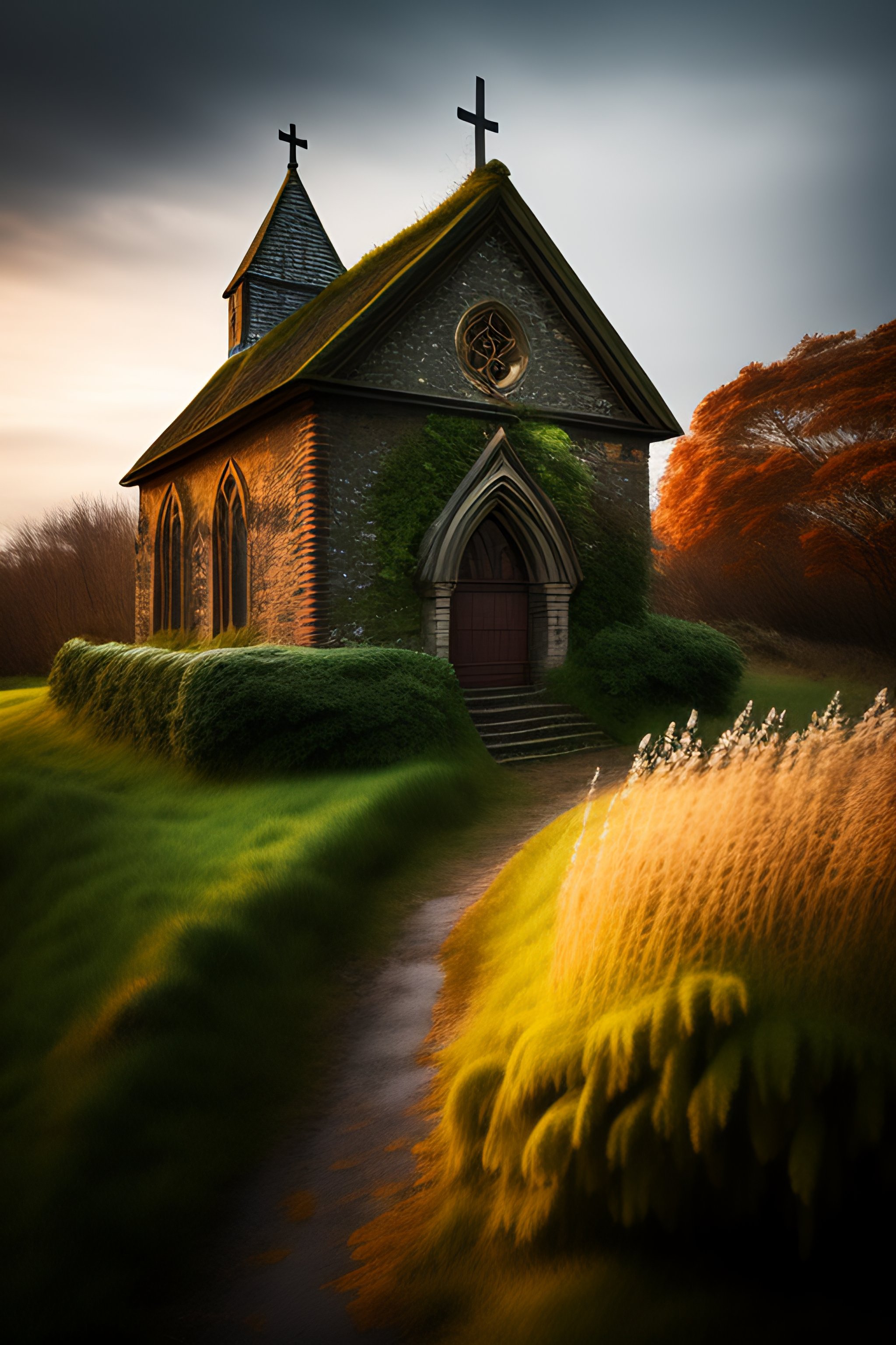 Lexica - A stone and wood church, abandoned and reclaimed by nature ...