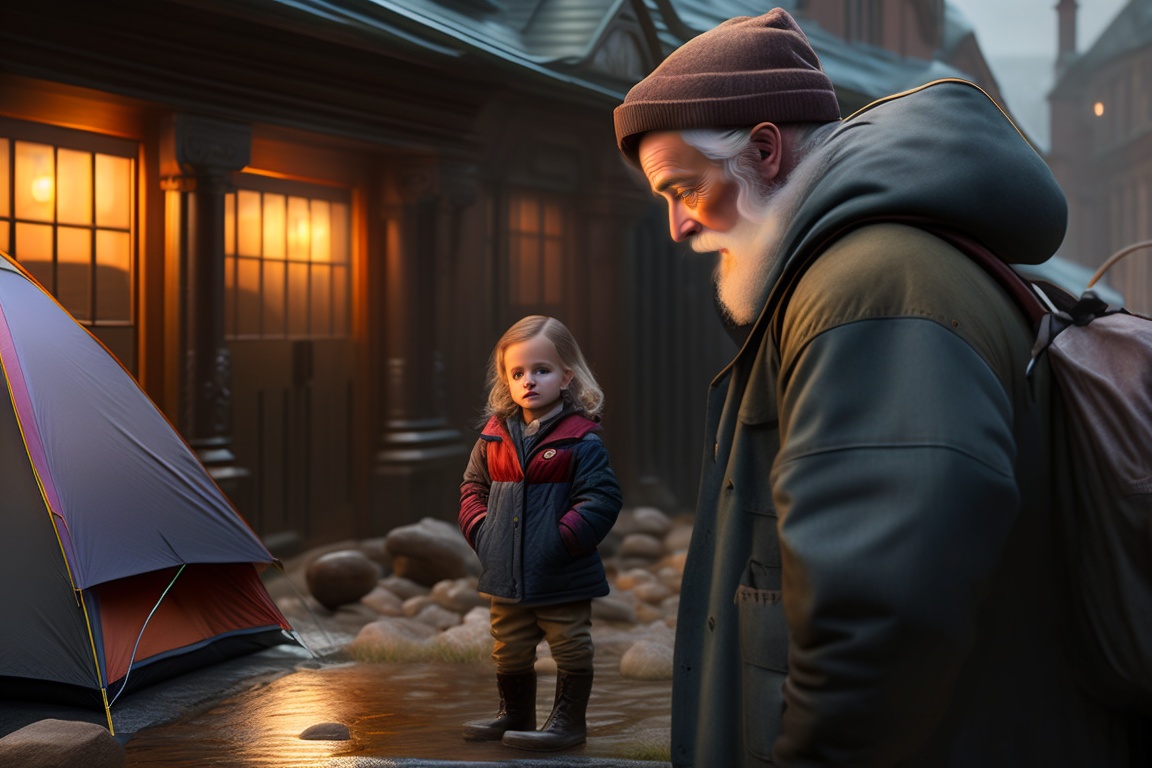 Lexica - Transition to a heartfelt scene depicting the homeless family ...