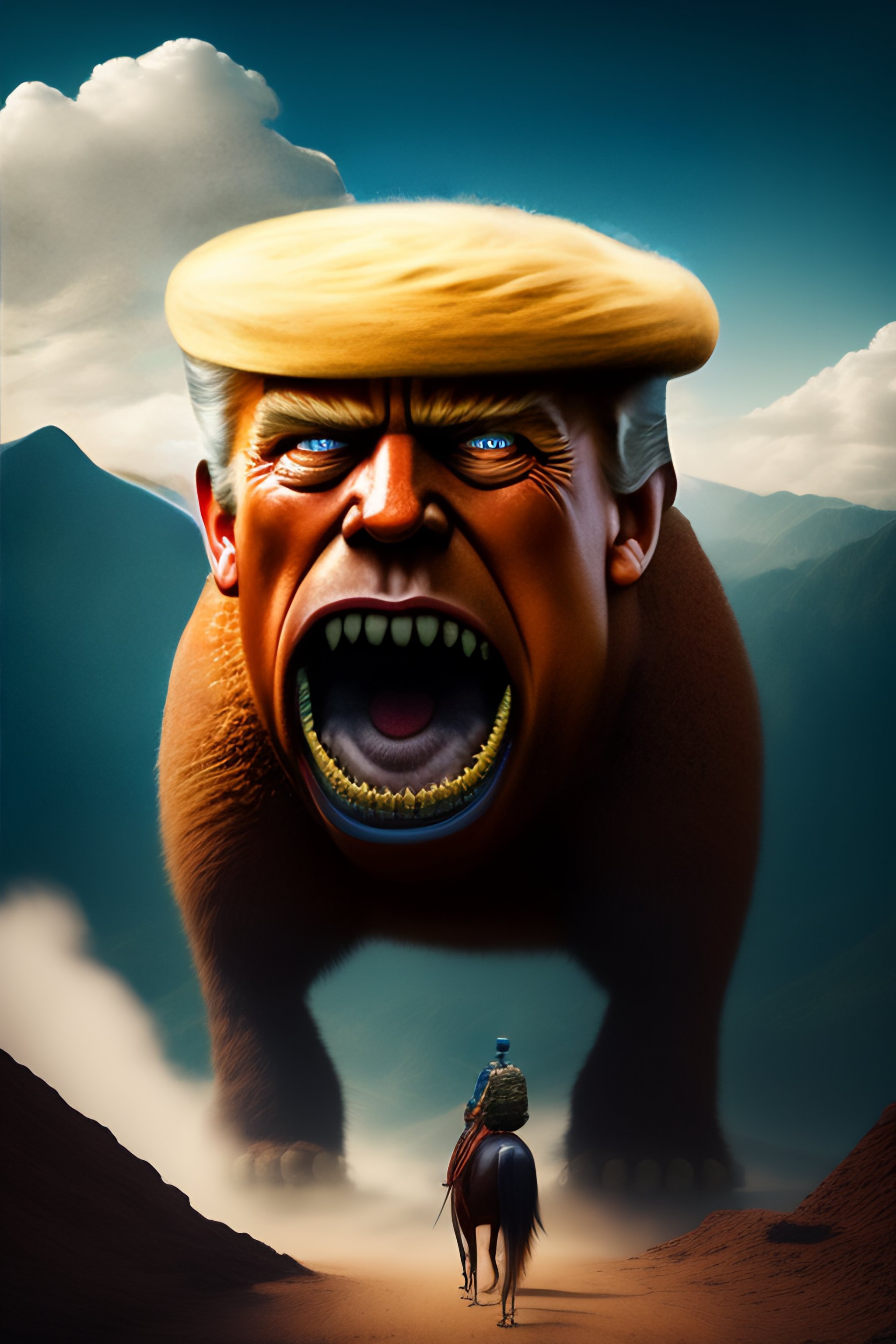 Lexica - Donald Trump as a Giant monster