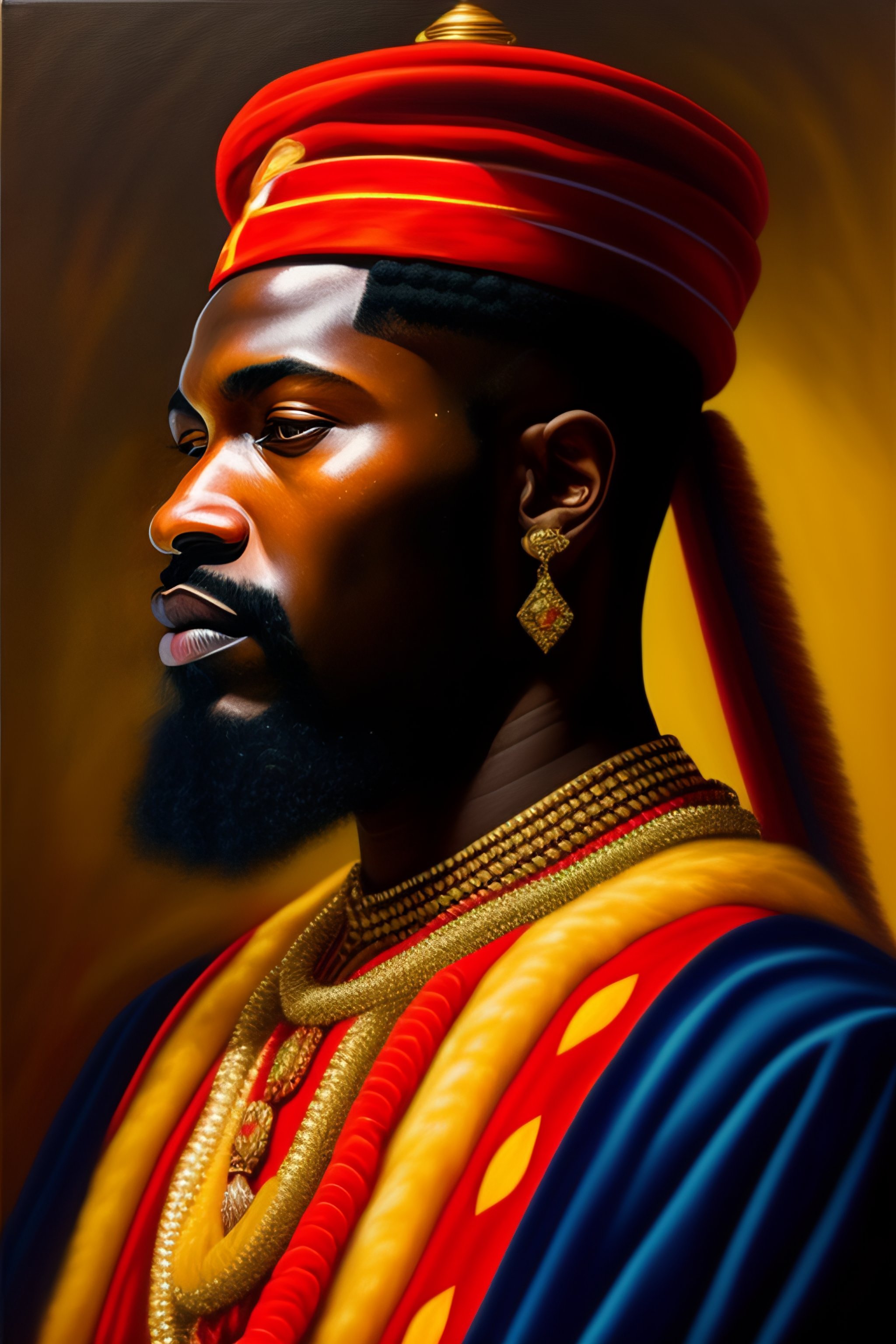 Lexica - Oil painting of an igbo king