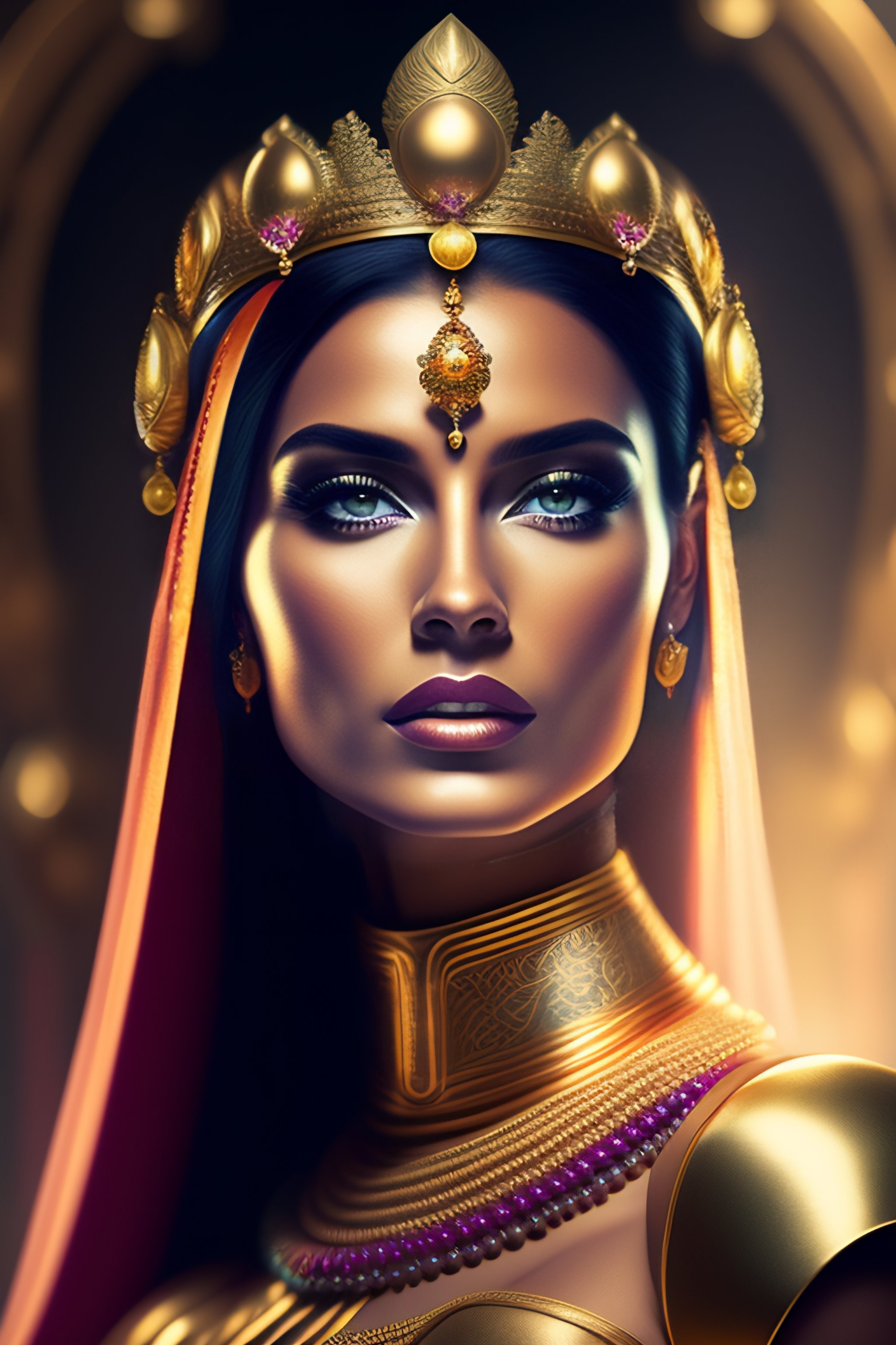 Lexica - Queen godess, european, alien, plavalaguna, futuriste 4k réaliste