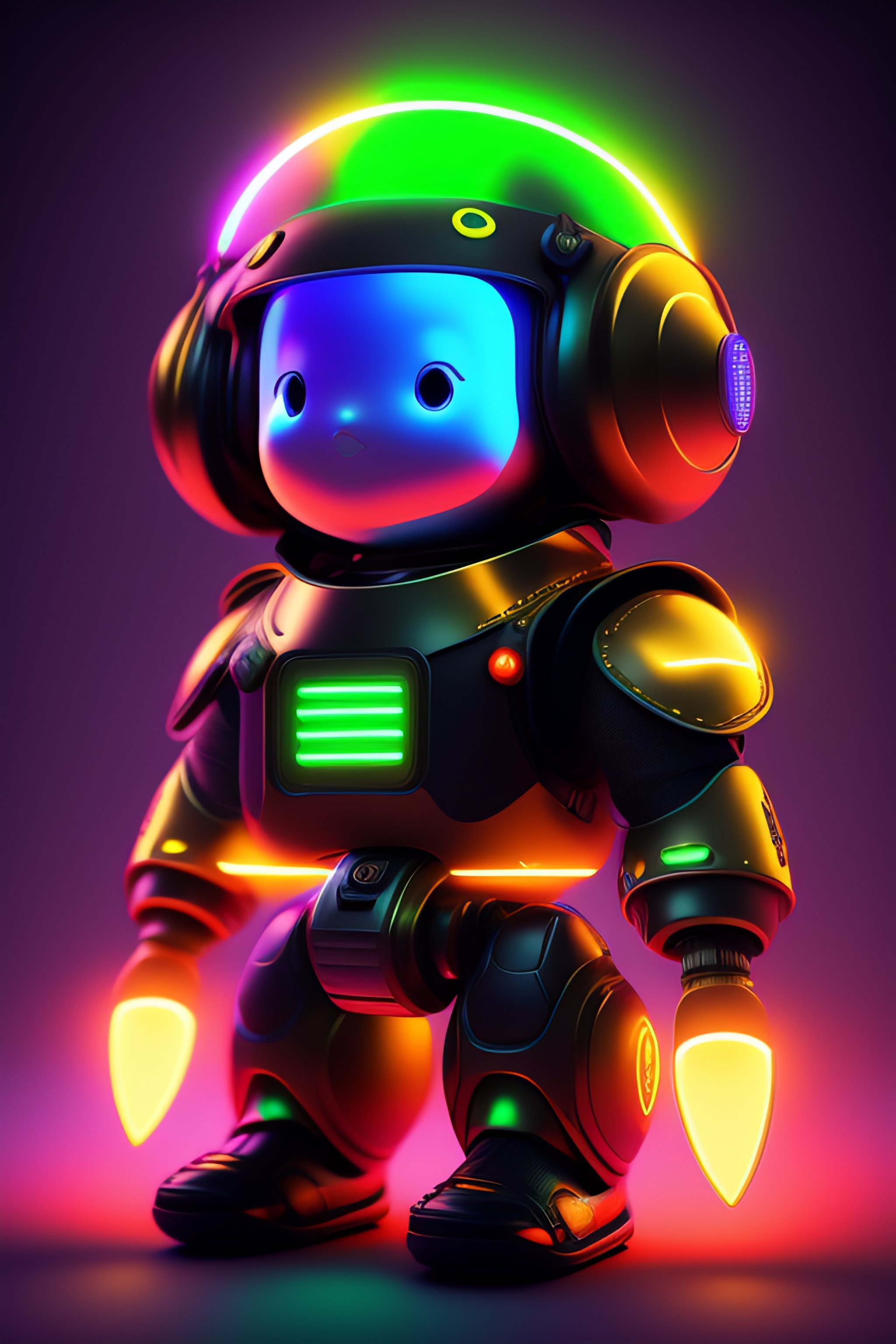 Lexica - Army baby robot, neon light , 8k, armour, dangerous, ultra ...