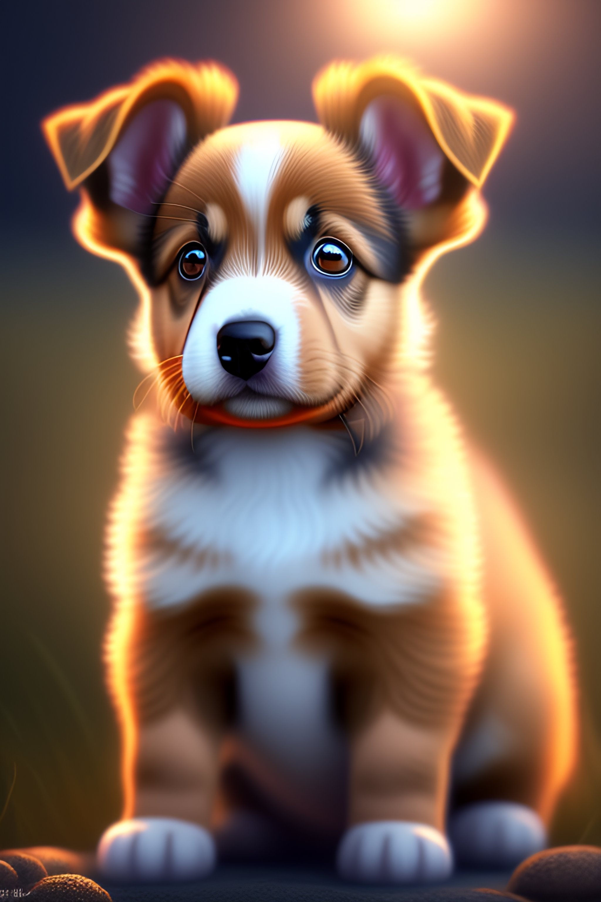 Lexica - Very cute illustration for a cute puppy, digital art, highly ...