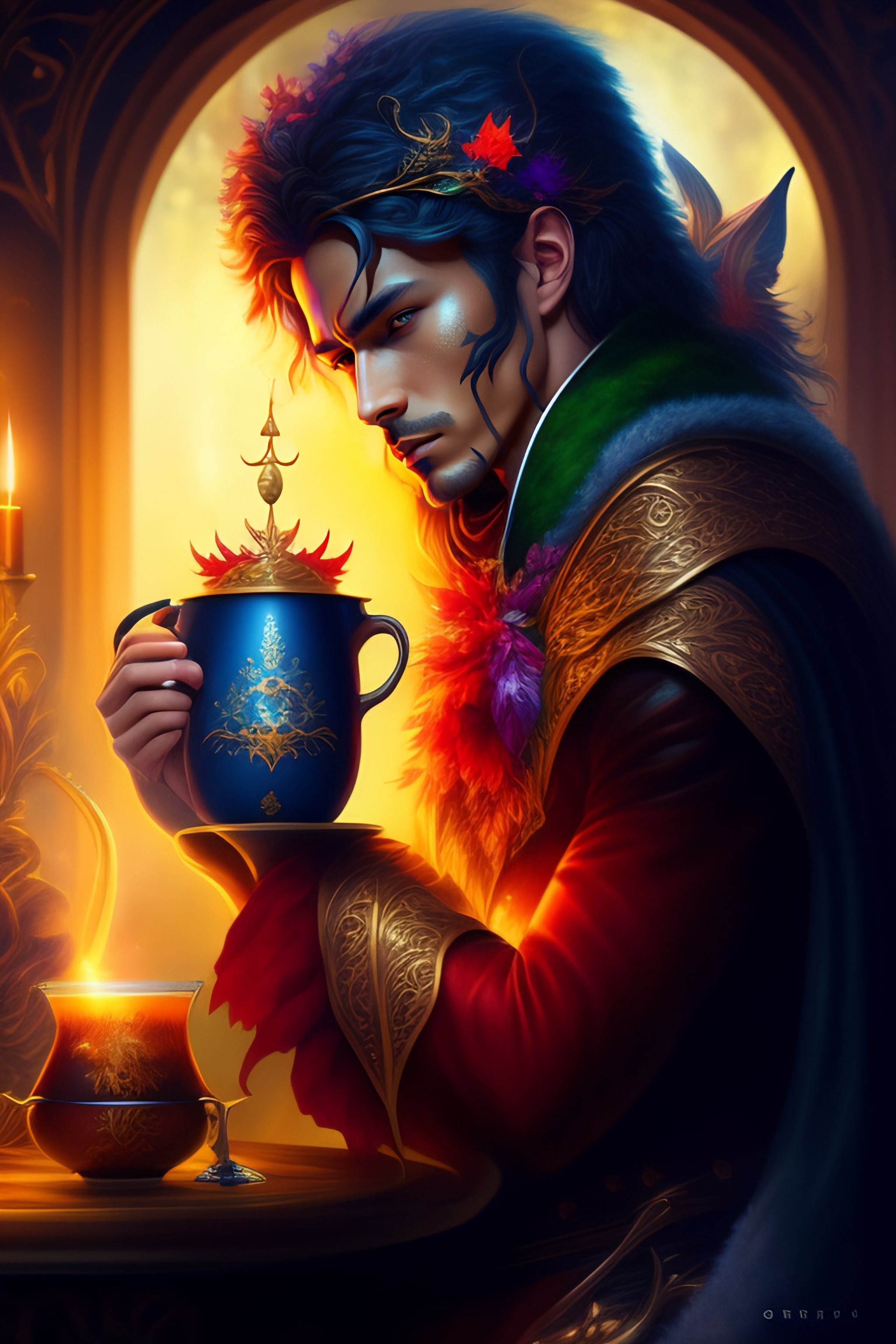 Lexica - Oberon, King of the Fae, drinking tea with Grimm Reaper ...