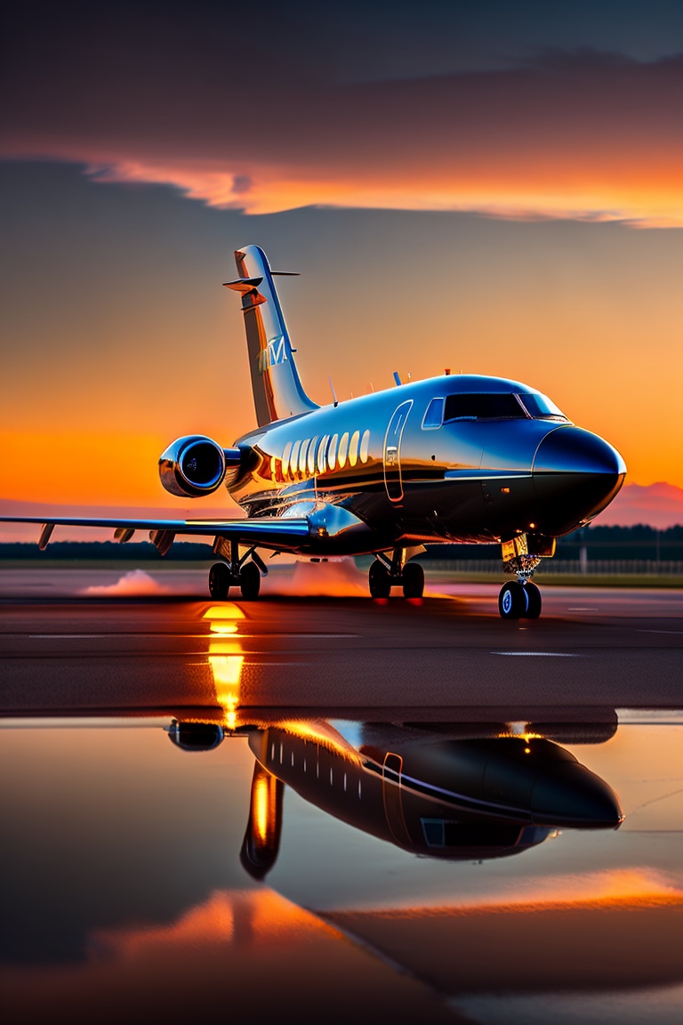 Lexica - ((("Private jet" ))) parked on a luxurious private airfield ...