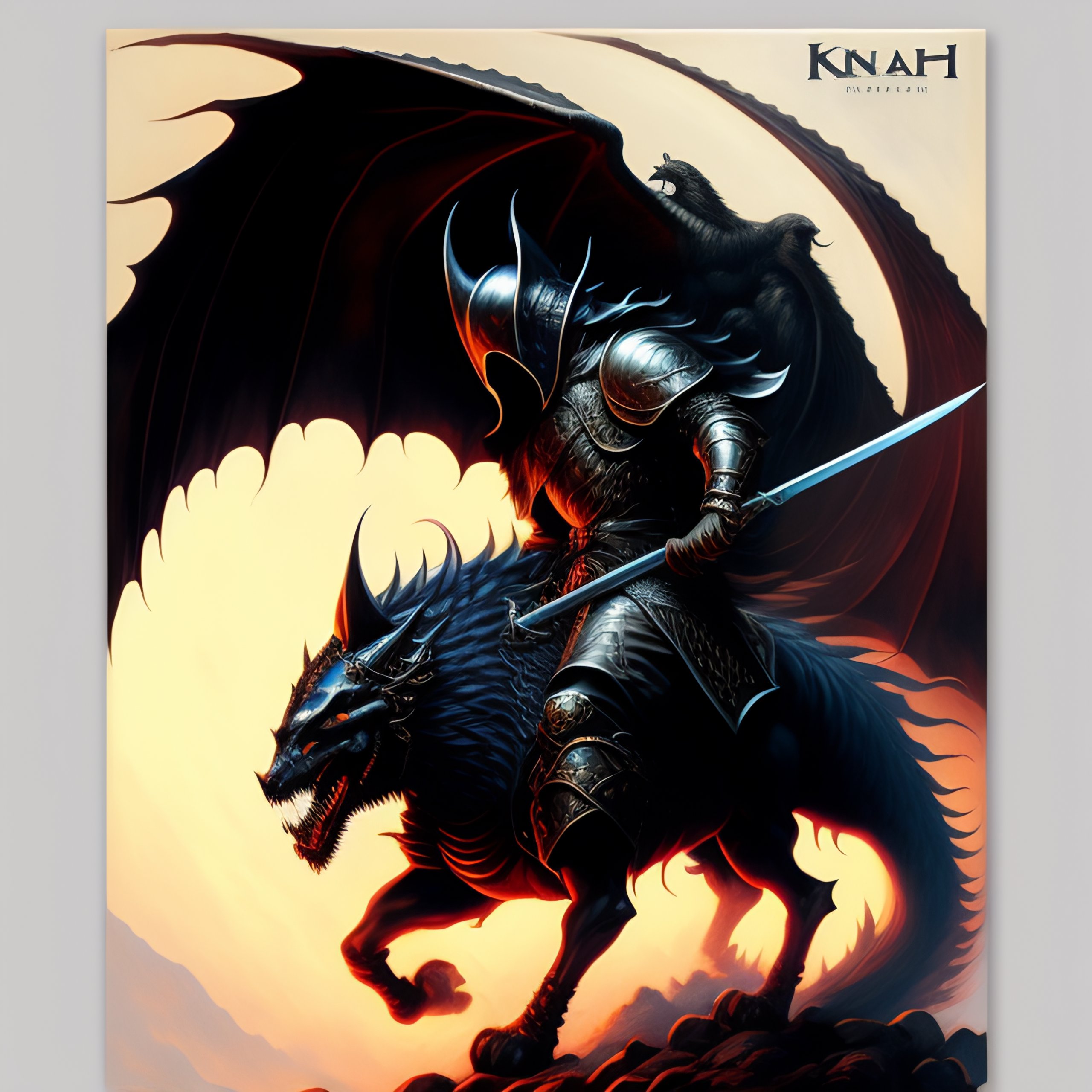 Lexica - Death metal band album cover, knight slaying a dragon, painted ...