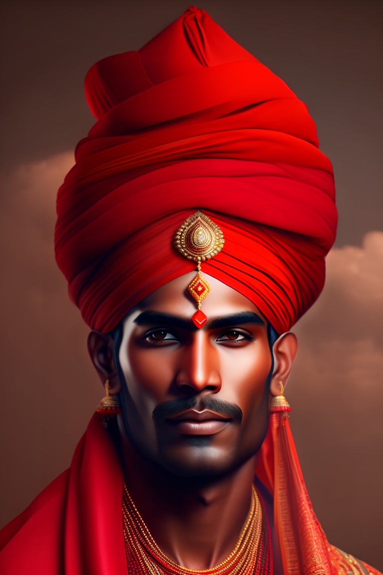 Lexica - Indian man with tredisational cloth, with cloth color is red ...