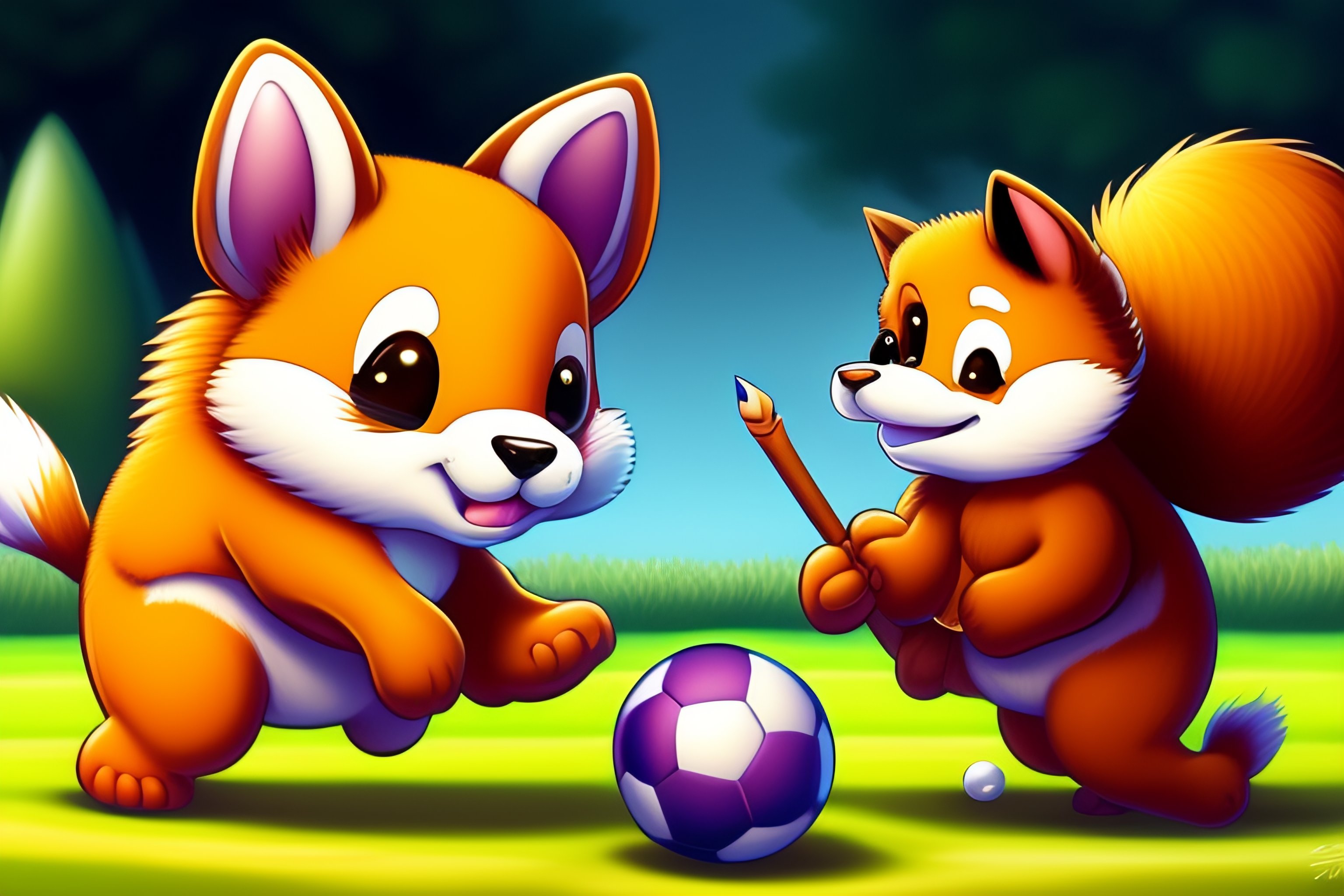 Lexica - A cartoon pictures of animals playing football, a child's ...