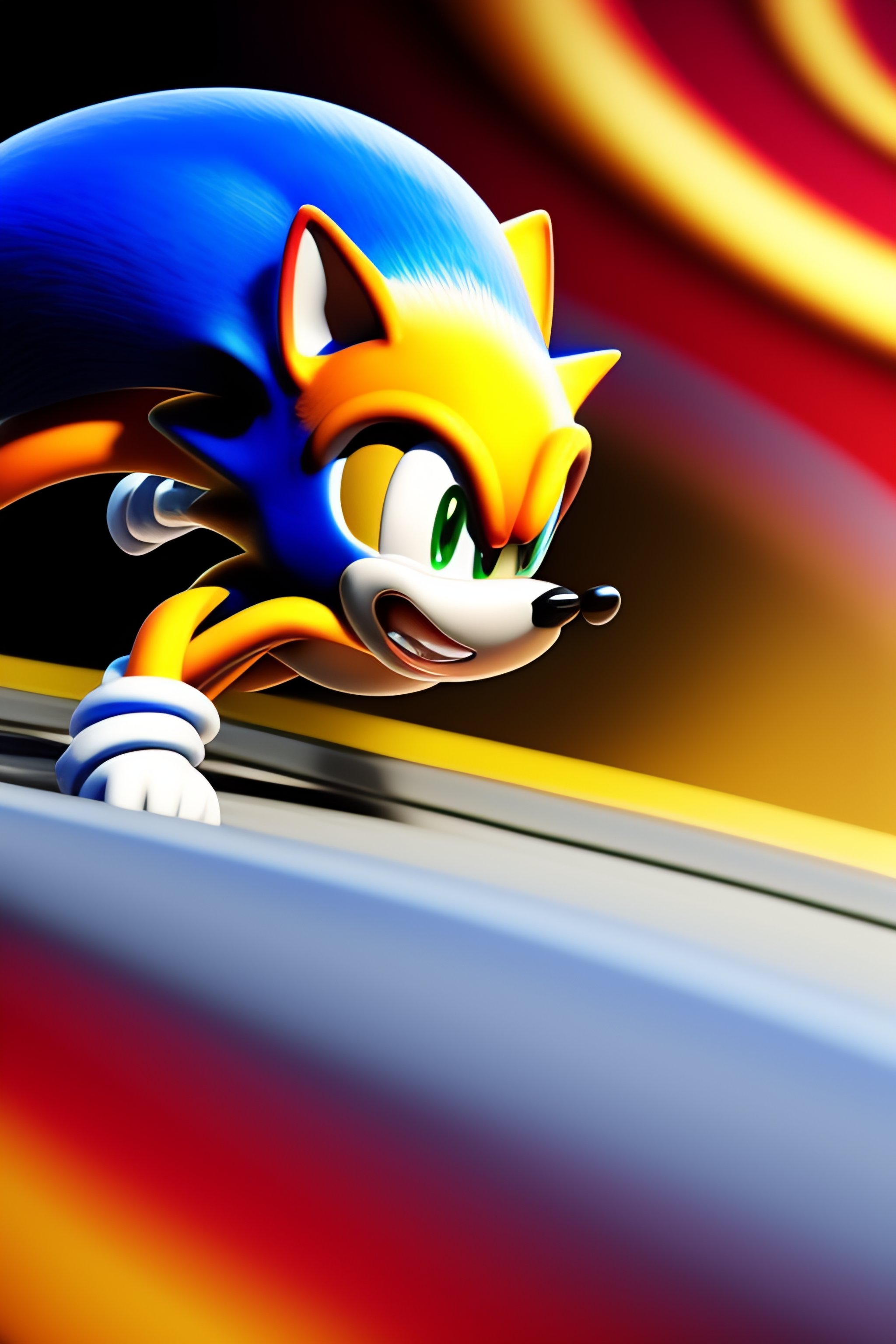 Lexica - Sonic the hedgehog escaping capture