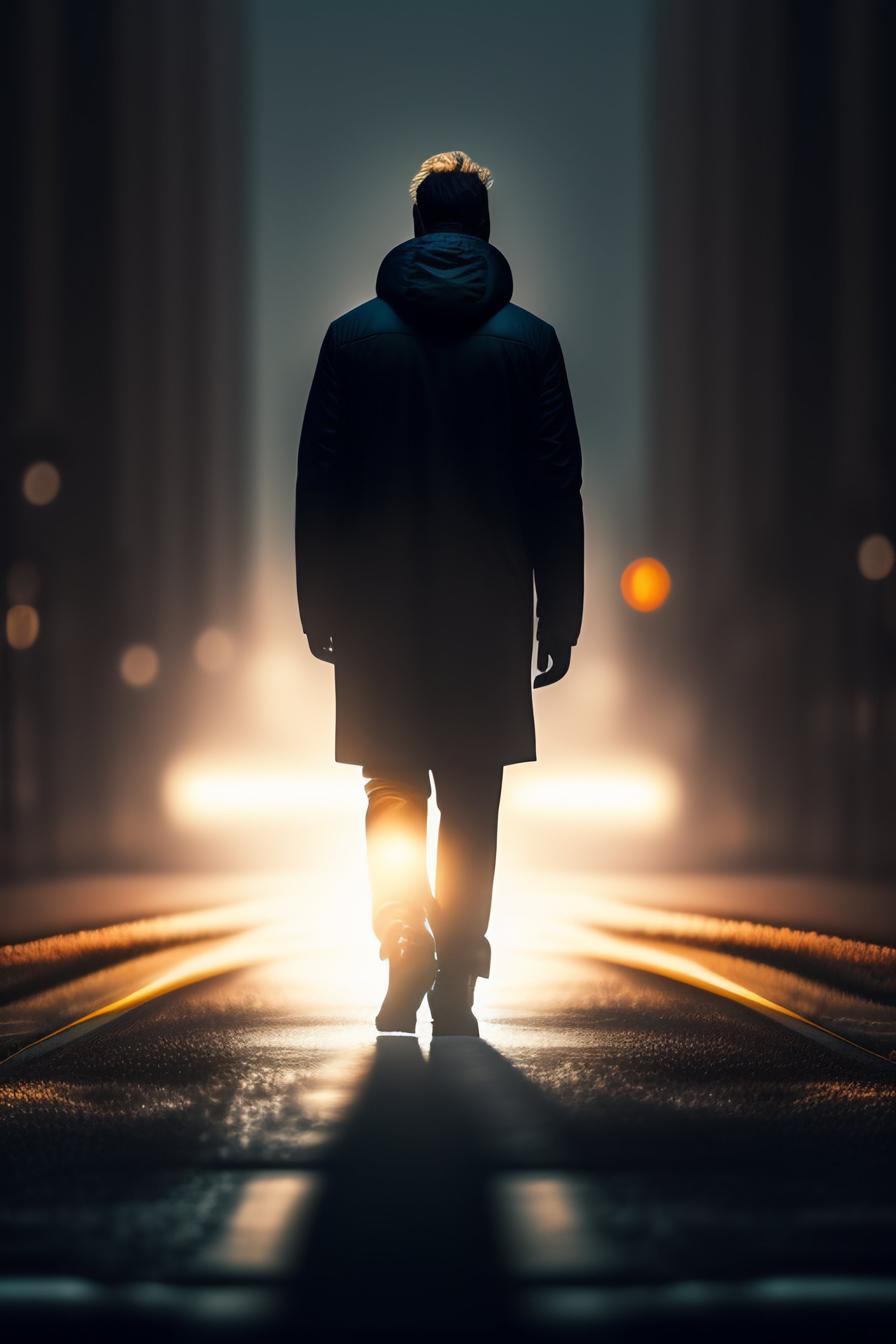 Lexica - Loner man walking in dark SAd with no hope for life