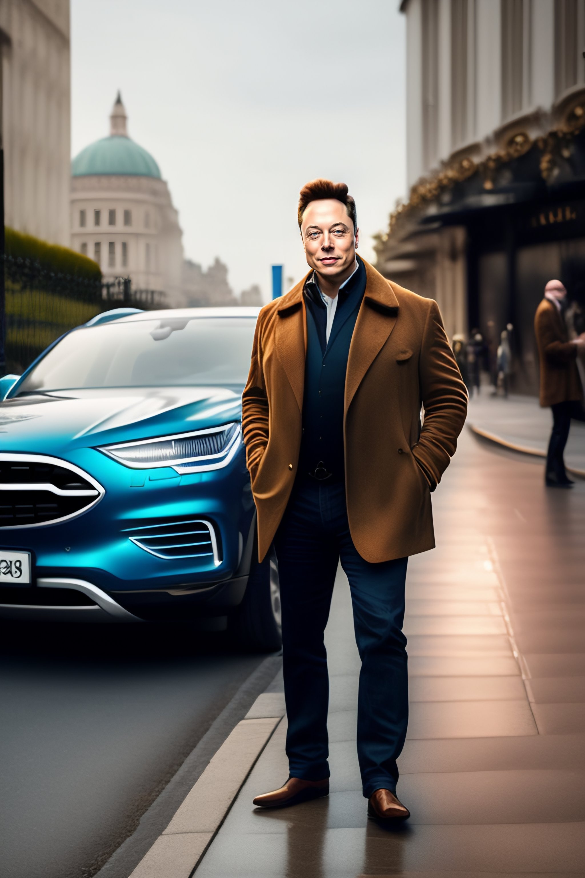 Lexica - An ultrarealistic photo of elon musk on the street