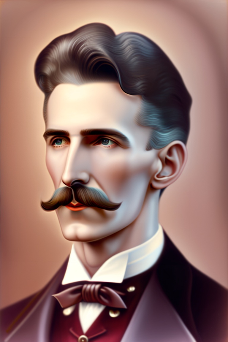 Lexica - The picture features the visage of a historical figure, Nikola ...