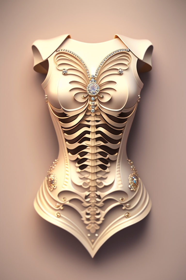 Lexica - 1950;s female skeleton bones empty corset encrusted with ...