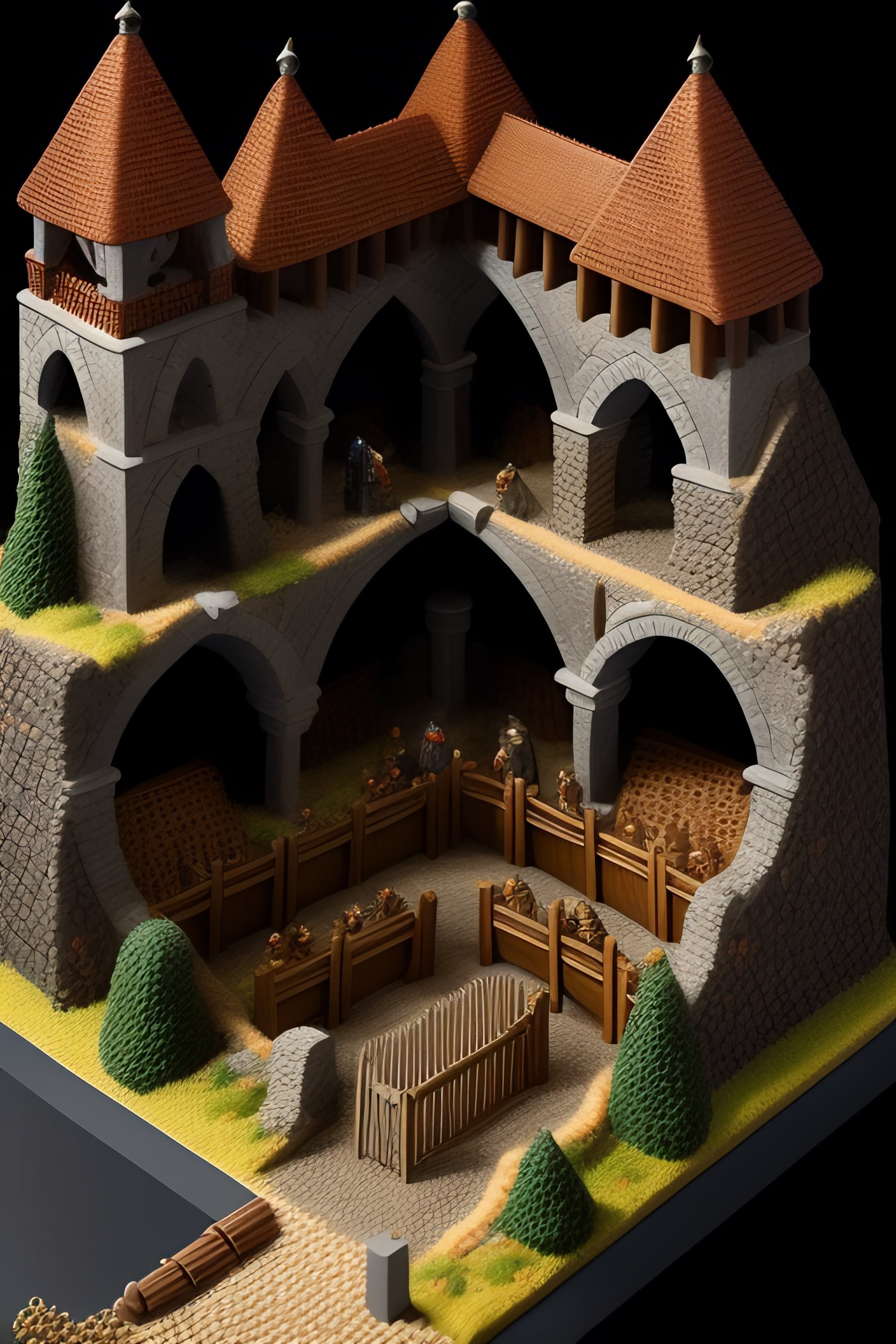 Lexica - Extra detailed portret of medieval dungeon with prisoners and ...