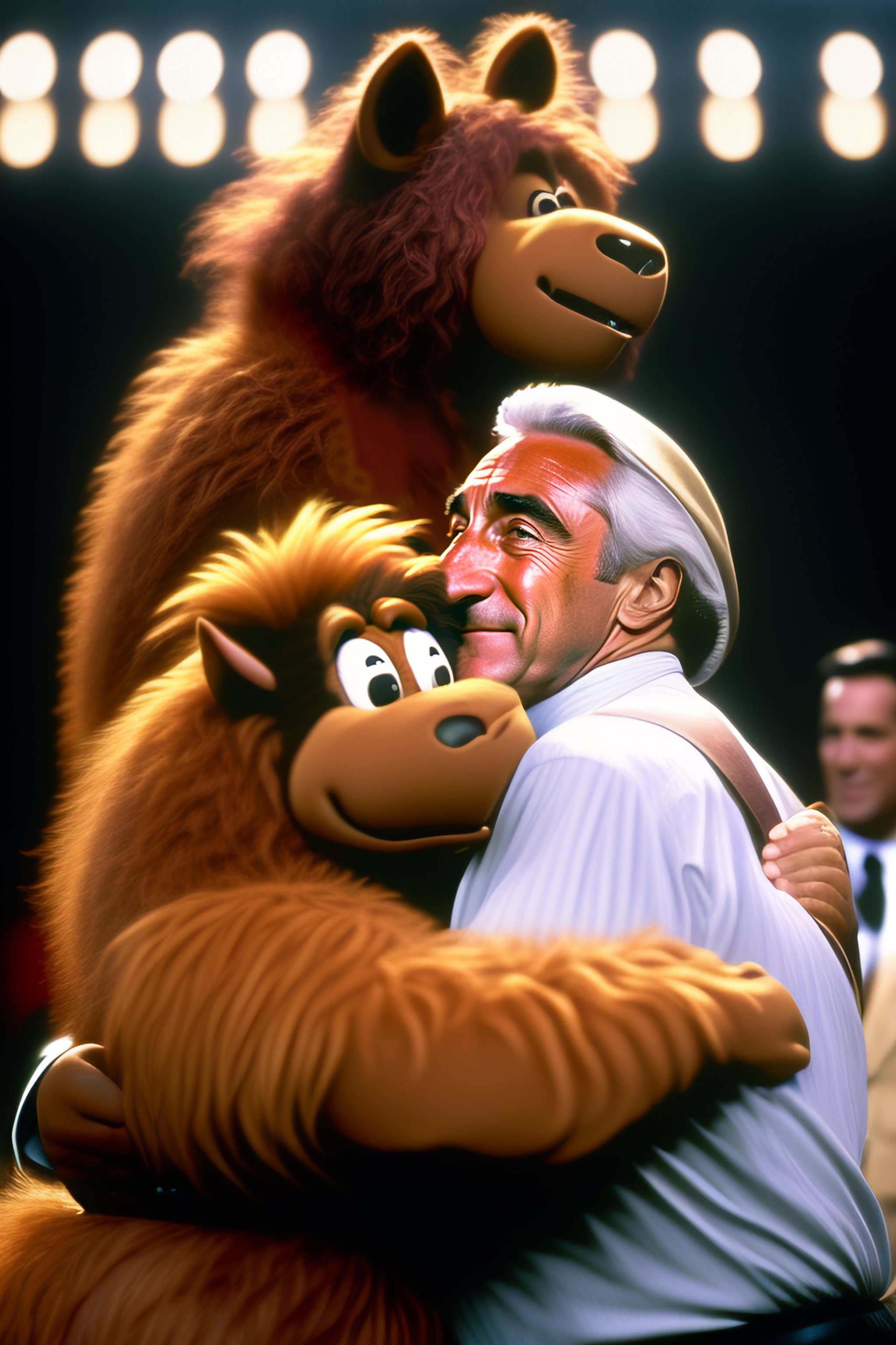 Lexica - Alf and robert deniro hug