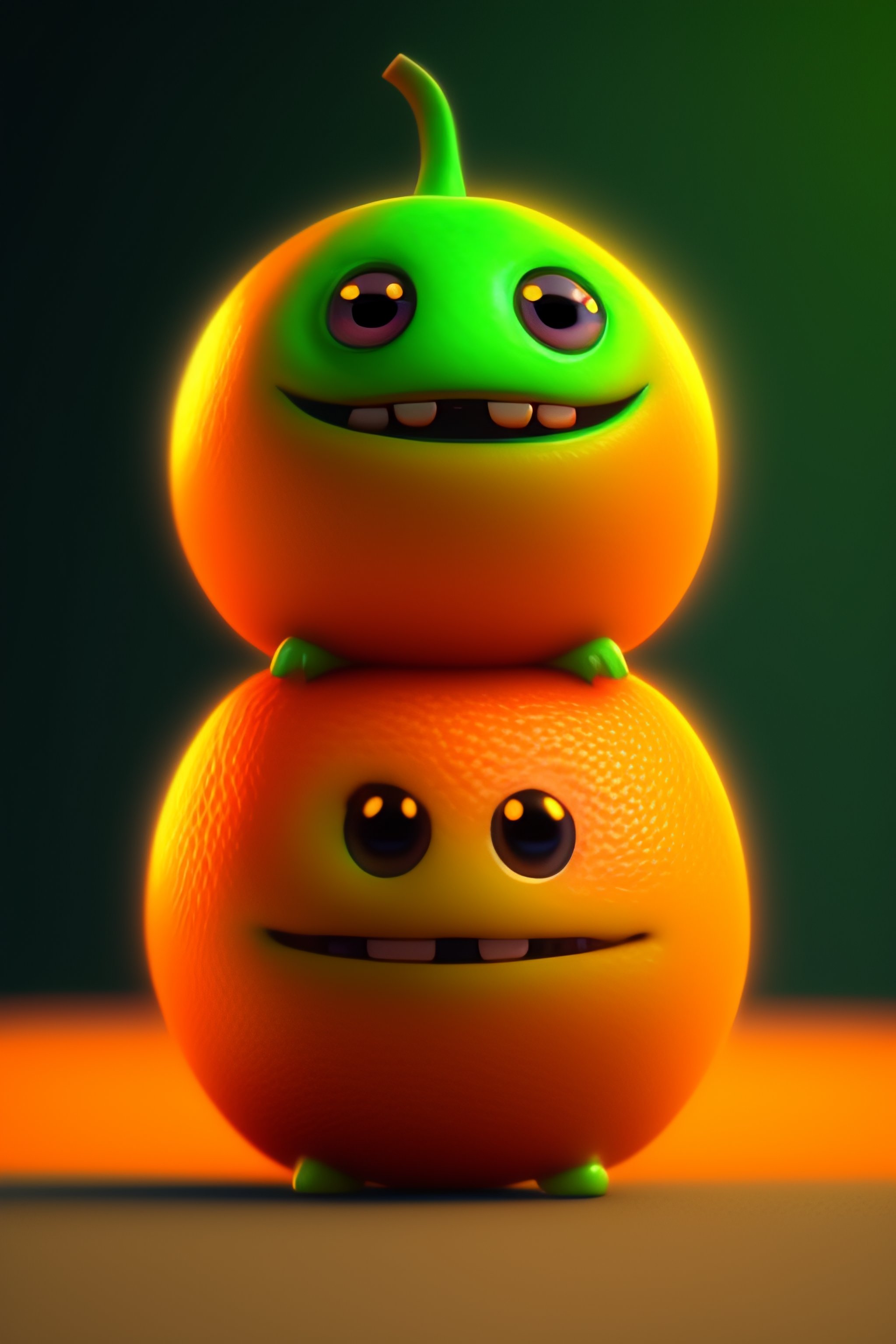 Lexica - Cute Chibi one eyed orange monster, green pupil, monster inc ...