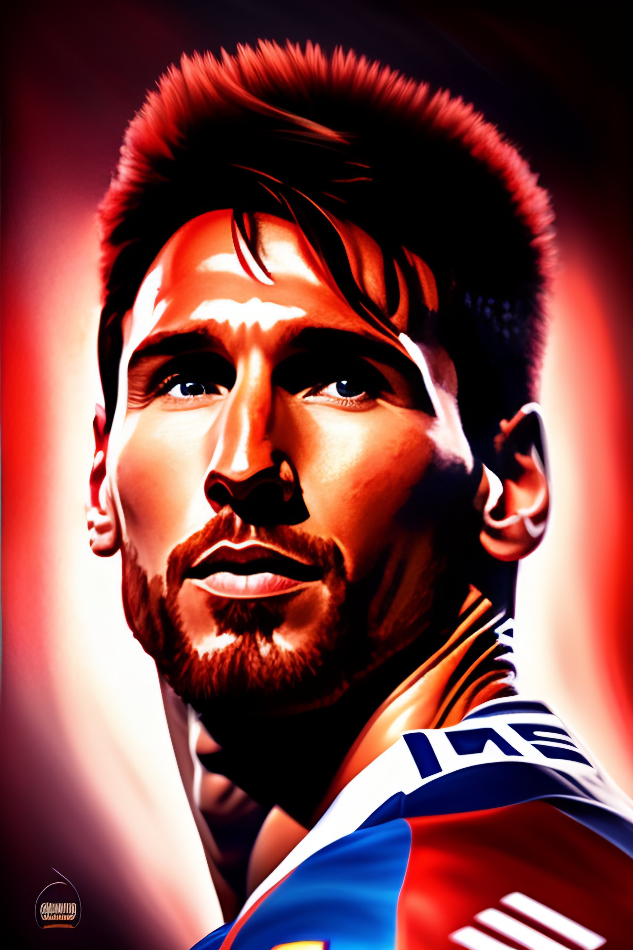Lexica - Face lionel messi brush paint