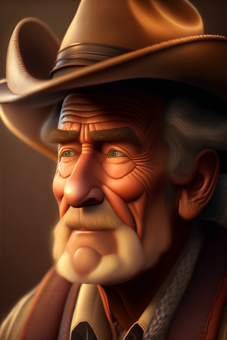 Lexica - HD face of an old Cowboy, having wrinkles on face ...