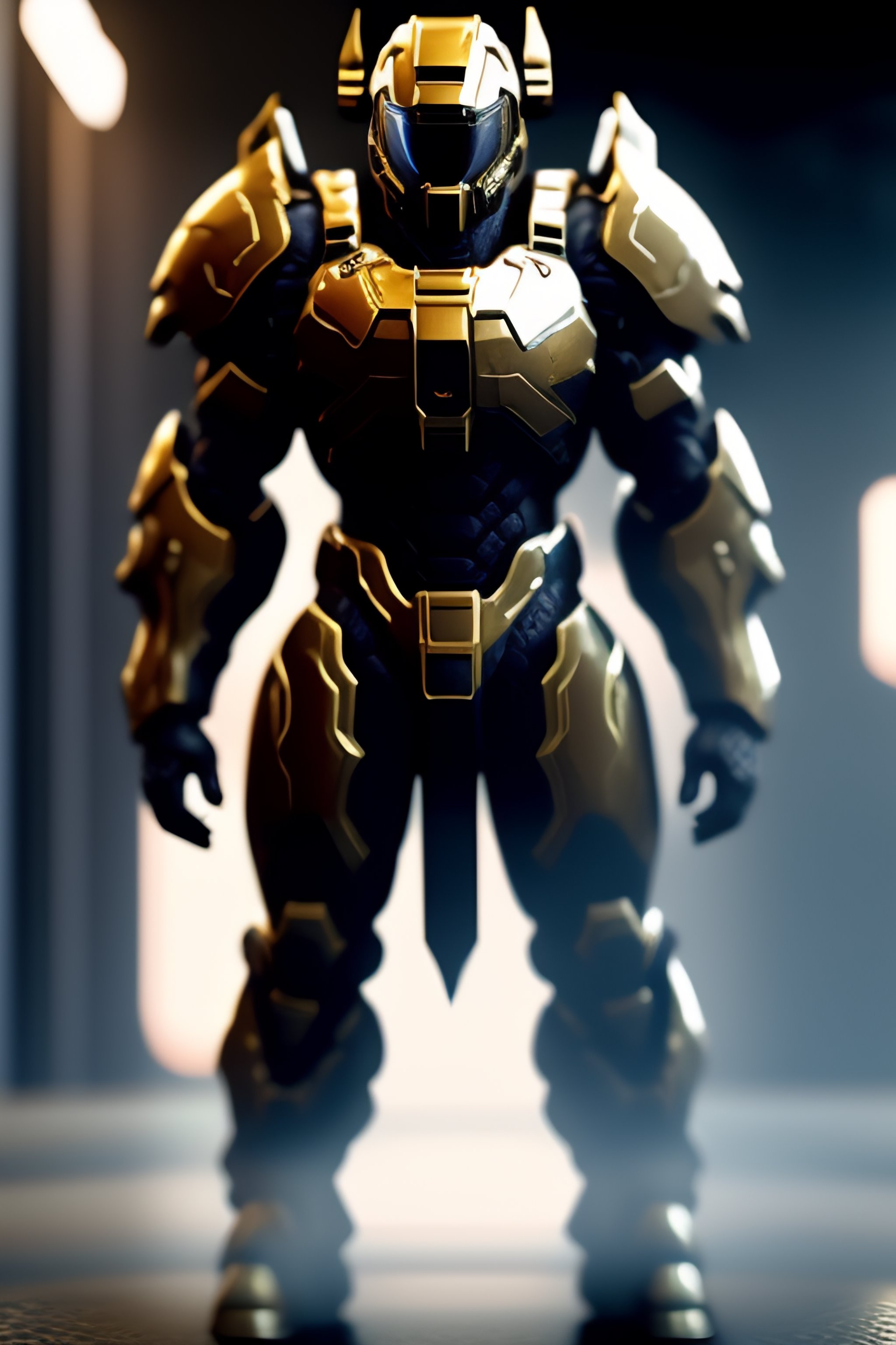 Lexica - Image of a spartan in the game halo, realistic, 3d