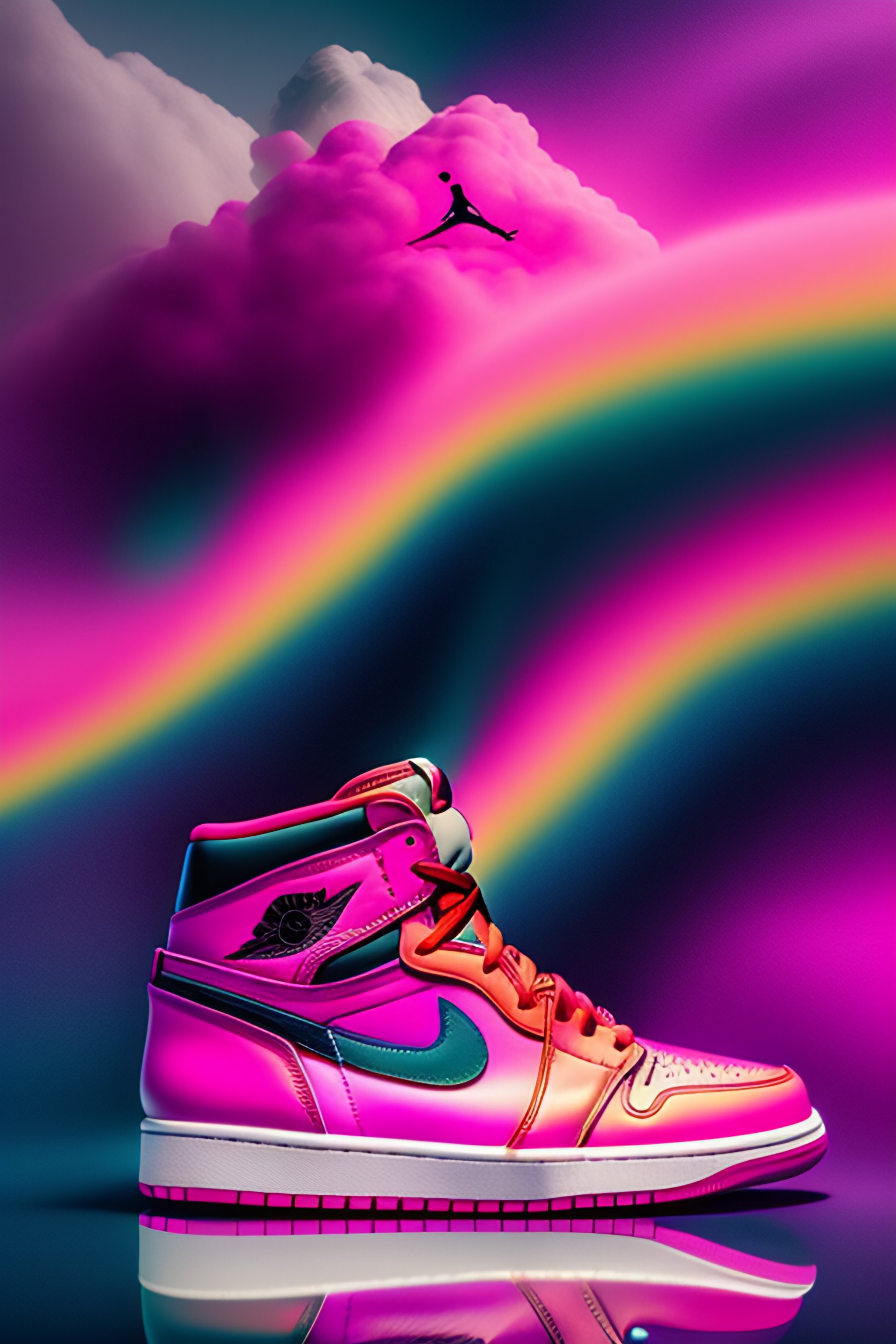 Lexica - Nike jordan 1 "chicago" colorway, pink cloud background