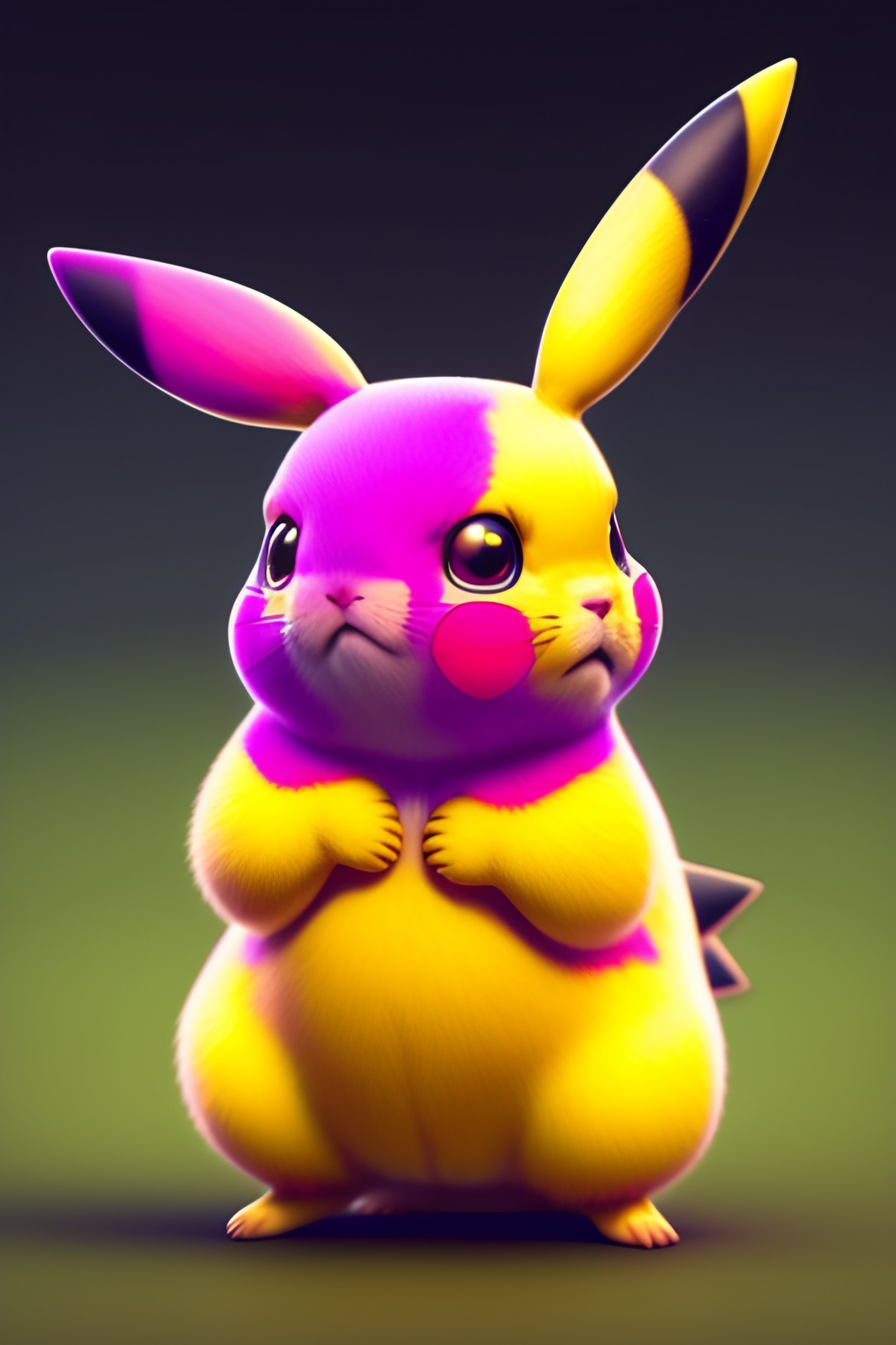 Lexica - Pikachu, from pokémon with pink body, cute face