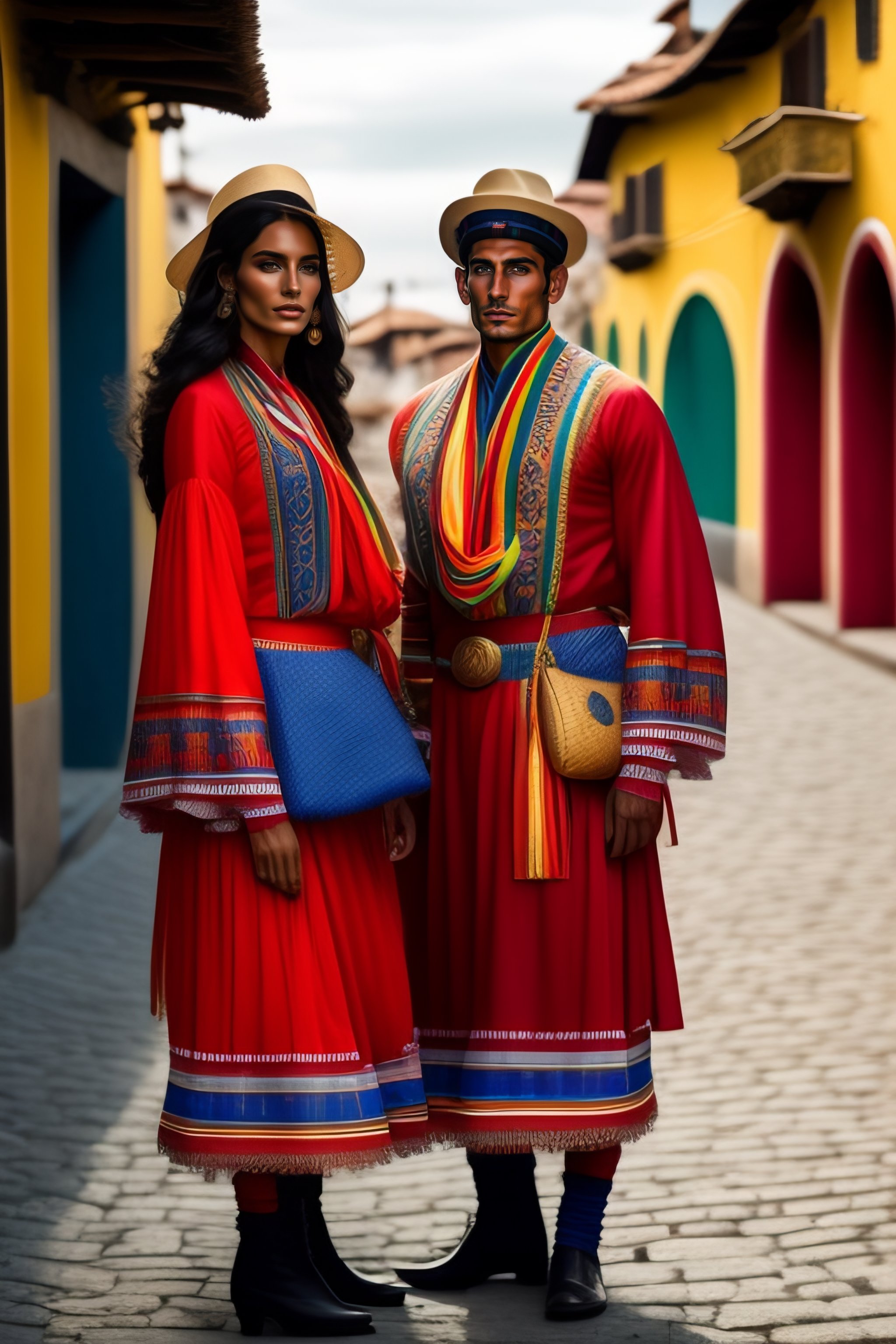 Lexica - Italian Models wearing typical Ecuadorian clothes