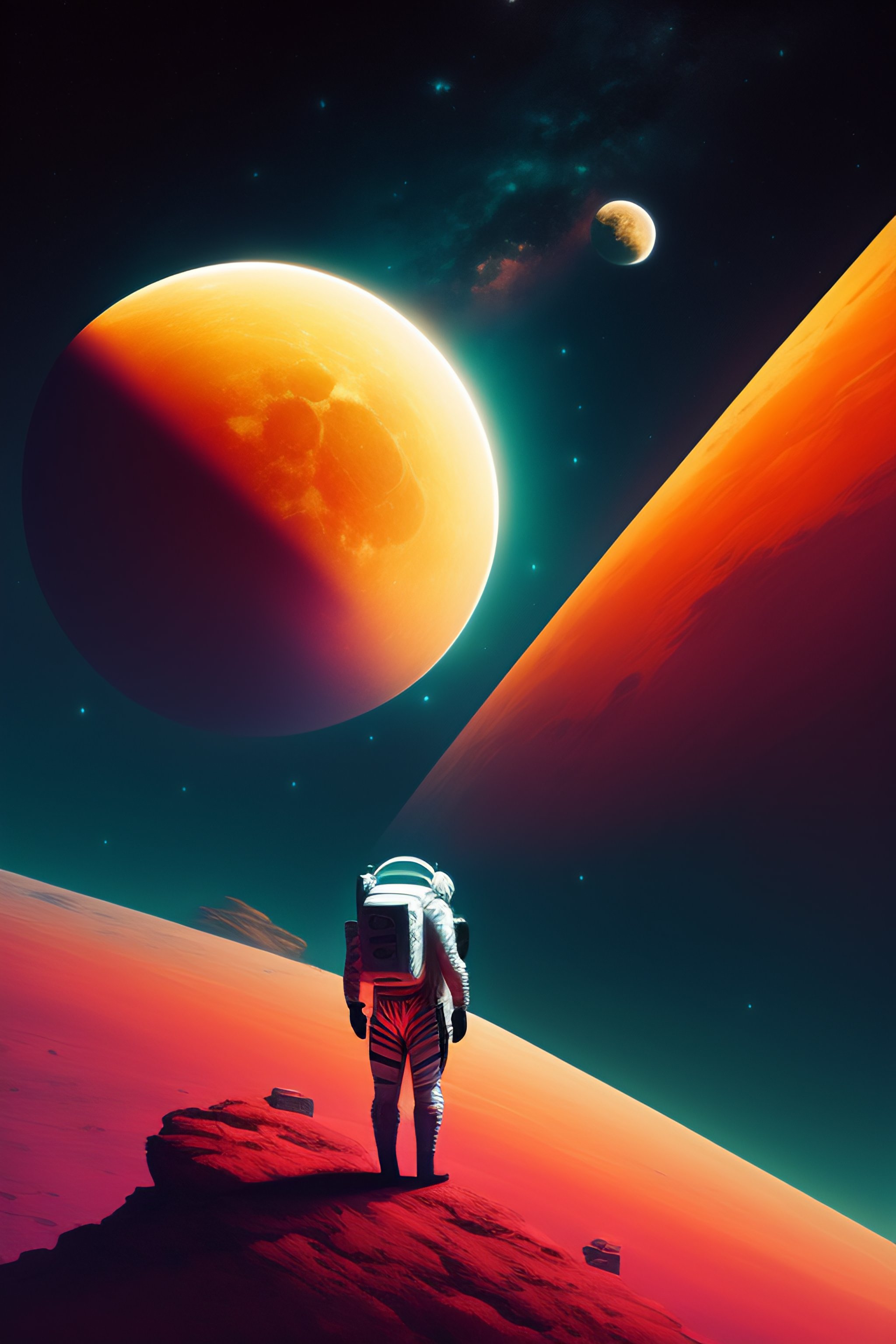 Lexica - Portrait a Lost astronaut in Jupiter, epic scene,displaying in ...